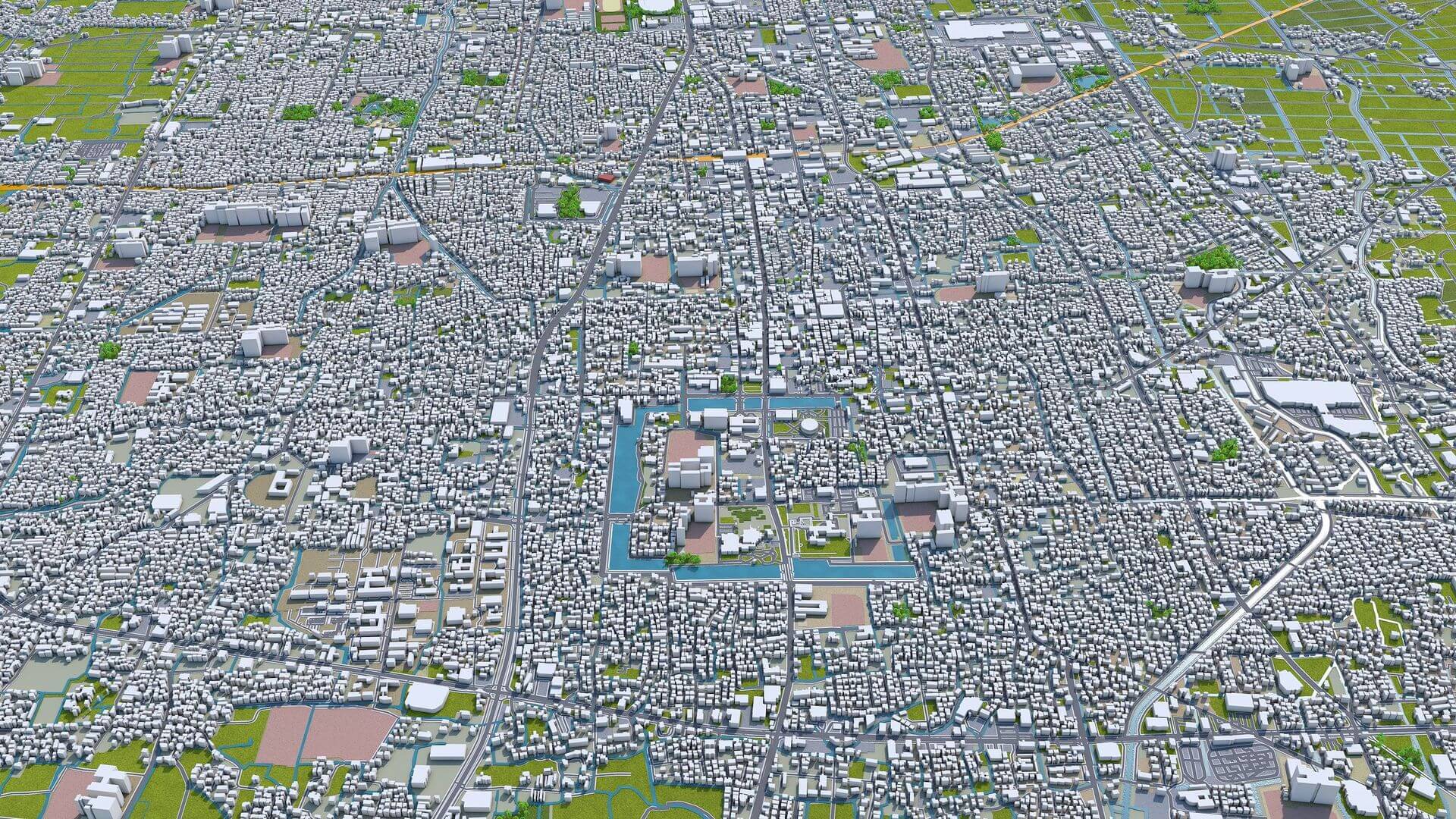 Saga City, Japan 50km - 3D Model by 3dstudio