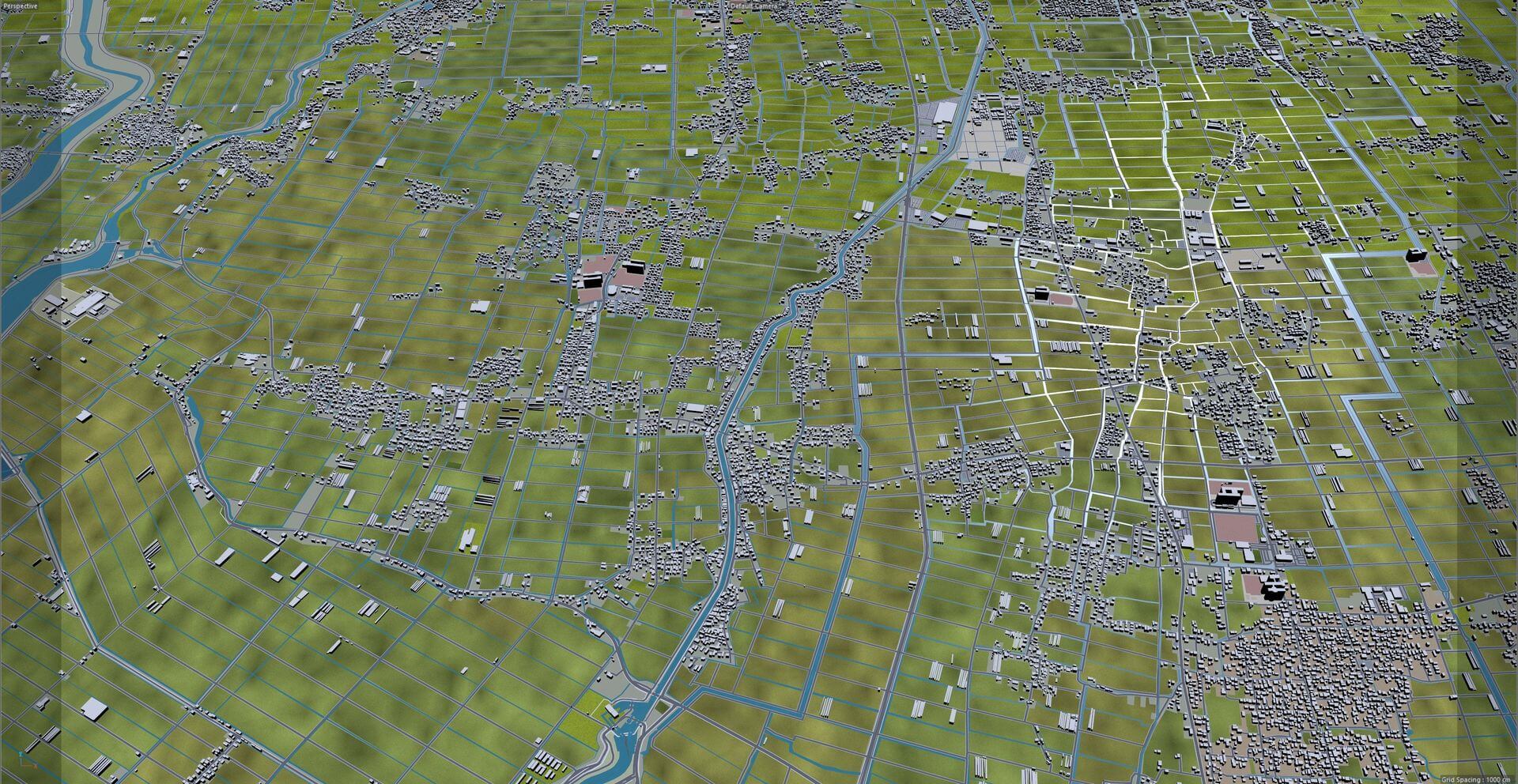 Saga City, Japan 50km - 3D Model by 3dstudio