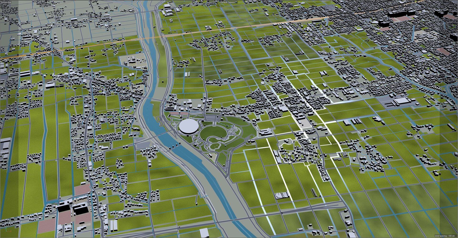 Saga City, Japan 50km - 3D Model by 3dstudio