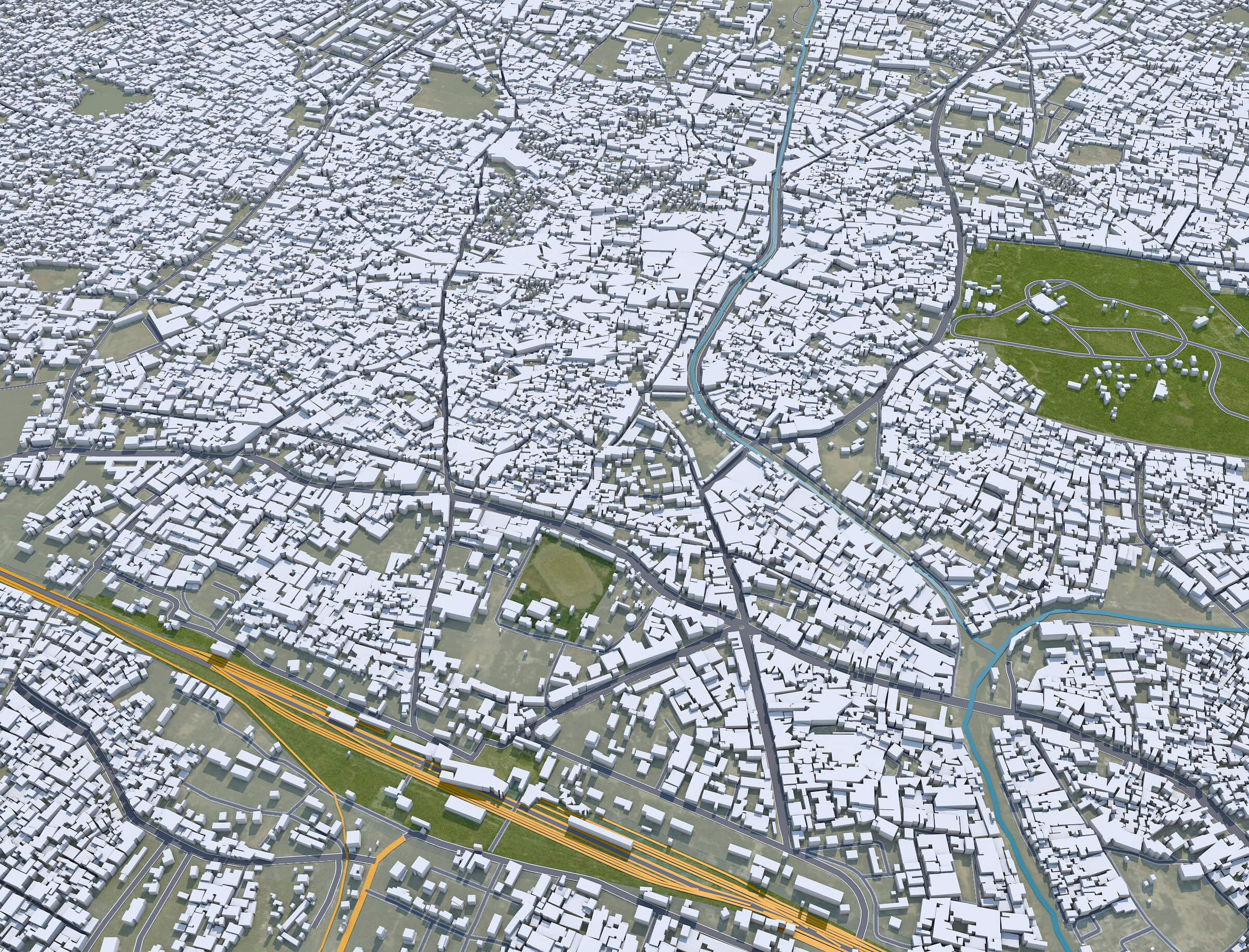 Saharanpur City Uttar Pradesh India 3D Model 30km by 3dstudio