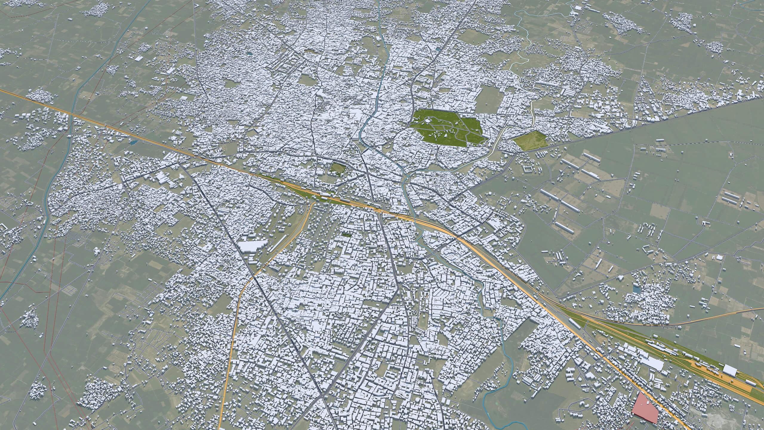 Saharanpur City Uttar Pradesh India 3D Model 30km by 3dstudio