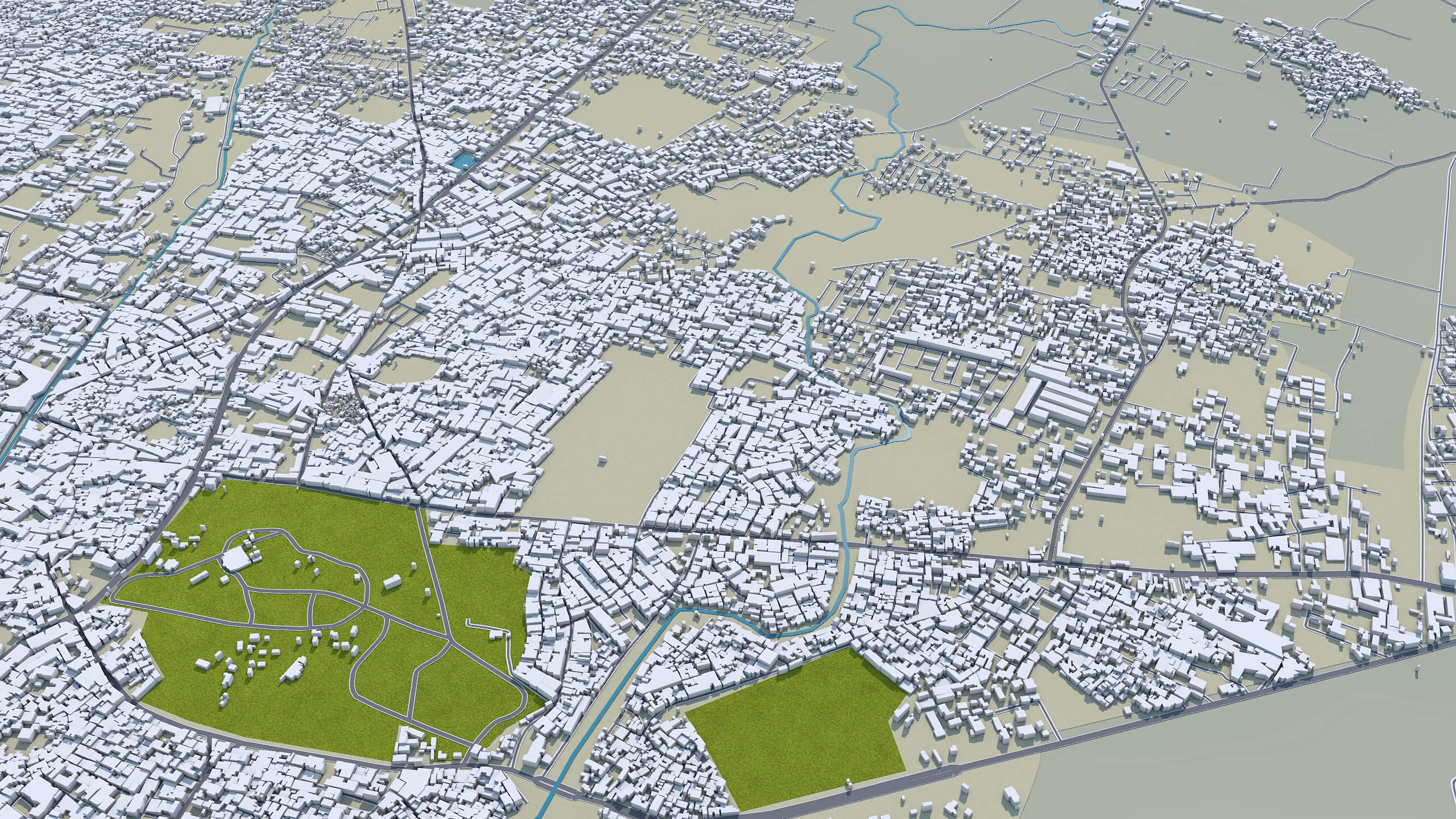 Saharanpur City Uttar Pradesh India 3D Model 30km by 3dstudio