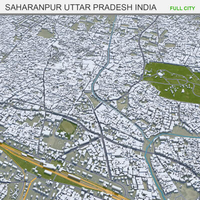 Saharanpur City Uttar Pradesh India 3D Model 30km by 3dstudio
