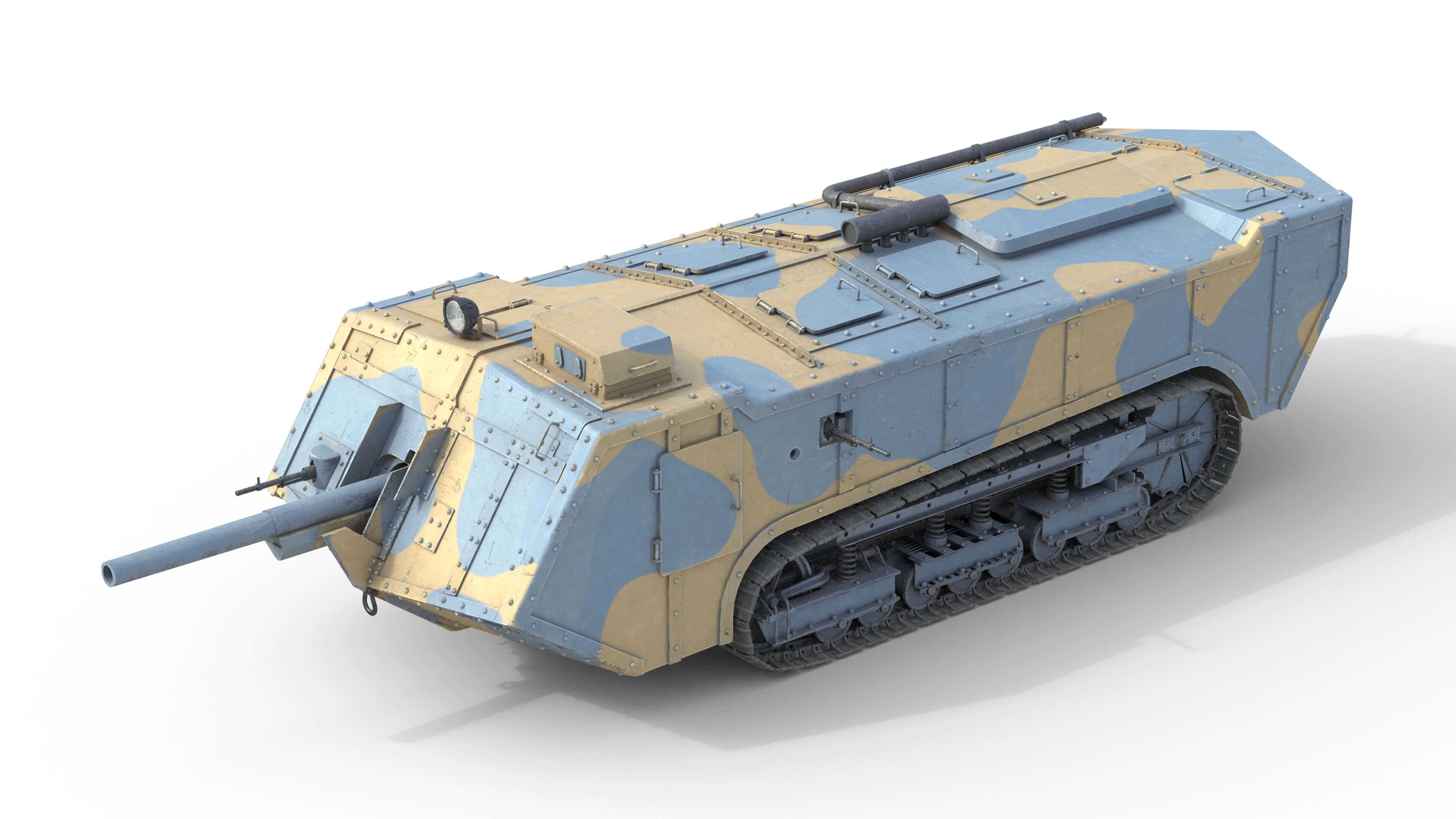 Saint Chamond Heavy Tank - 3D Model by 3dstudio