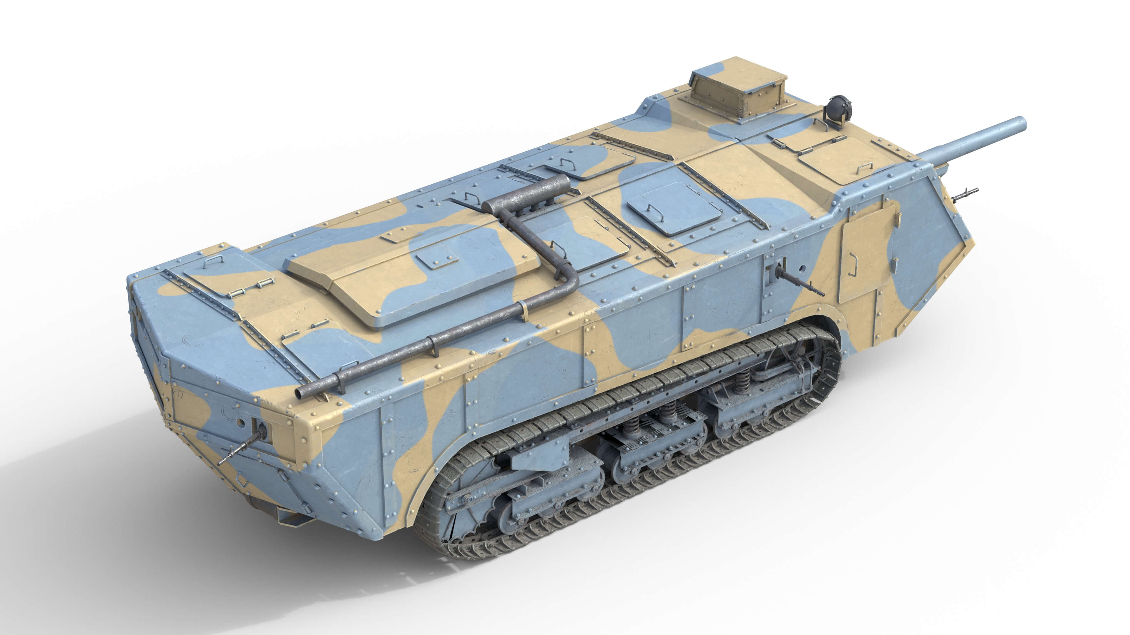 Saint Chamond Heavy Tank - 3D Model by 3dstudio