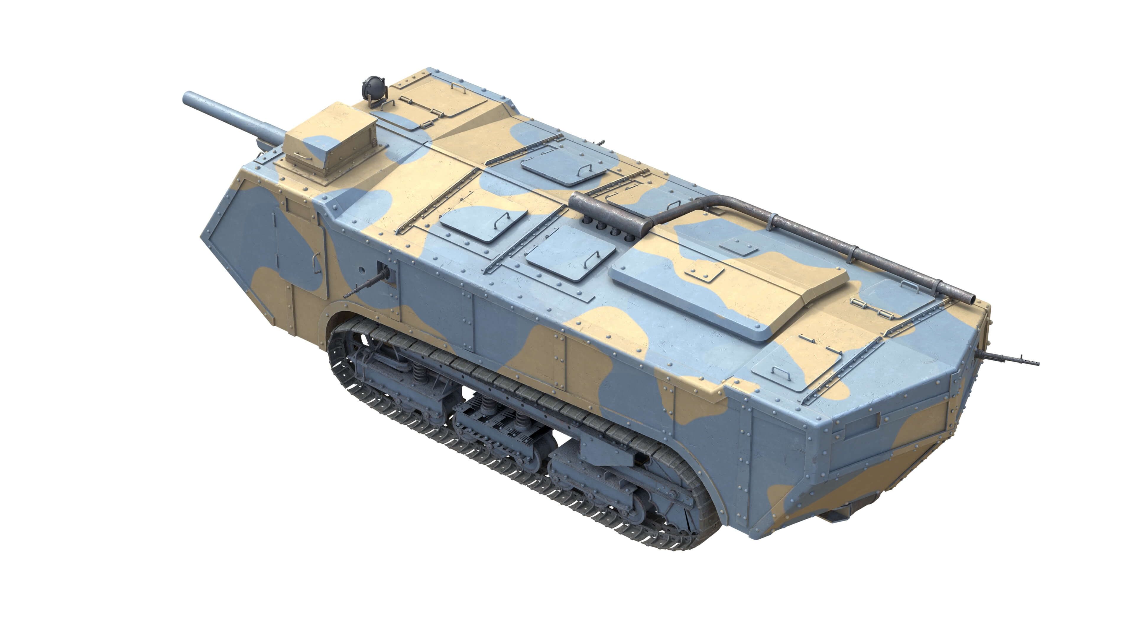 Saint Chamond Heavy Tank - 3D Model by 3dstudio