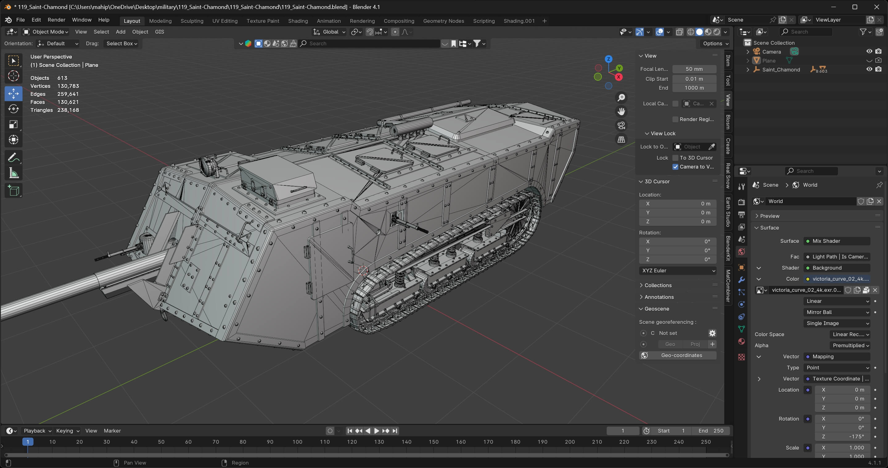 Saint Chamond Heavy Tank - 3D Model by 3dstudio