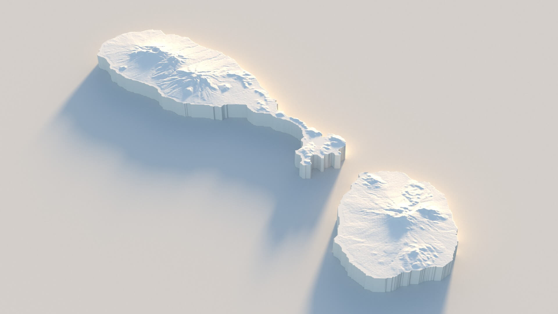 Saint Kitts and Nevis Terrain Map - 3D Model by 3dstudio