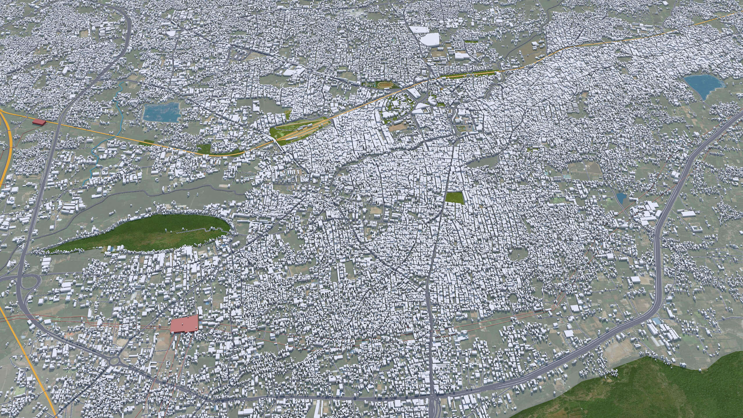 Salem City Tamil Nadu India 3D Model 40km by 3dstudio