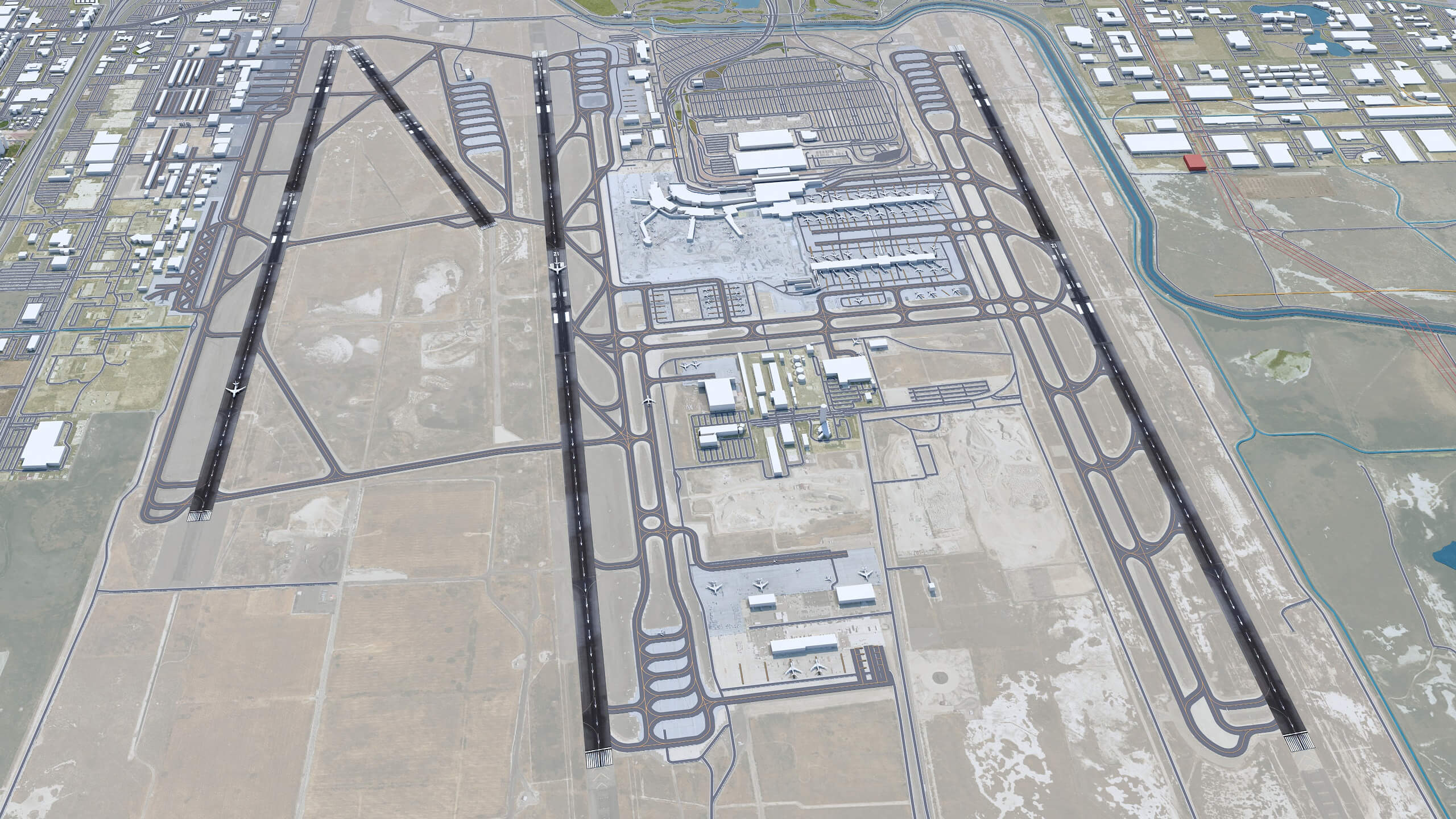 Salt Lake City Airport - 3D Model by 3dstudio