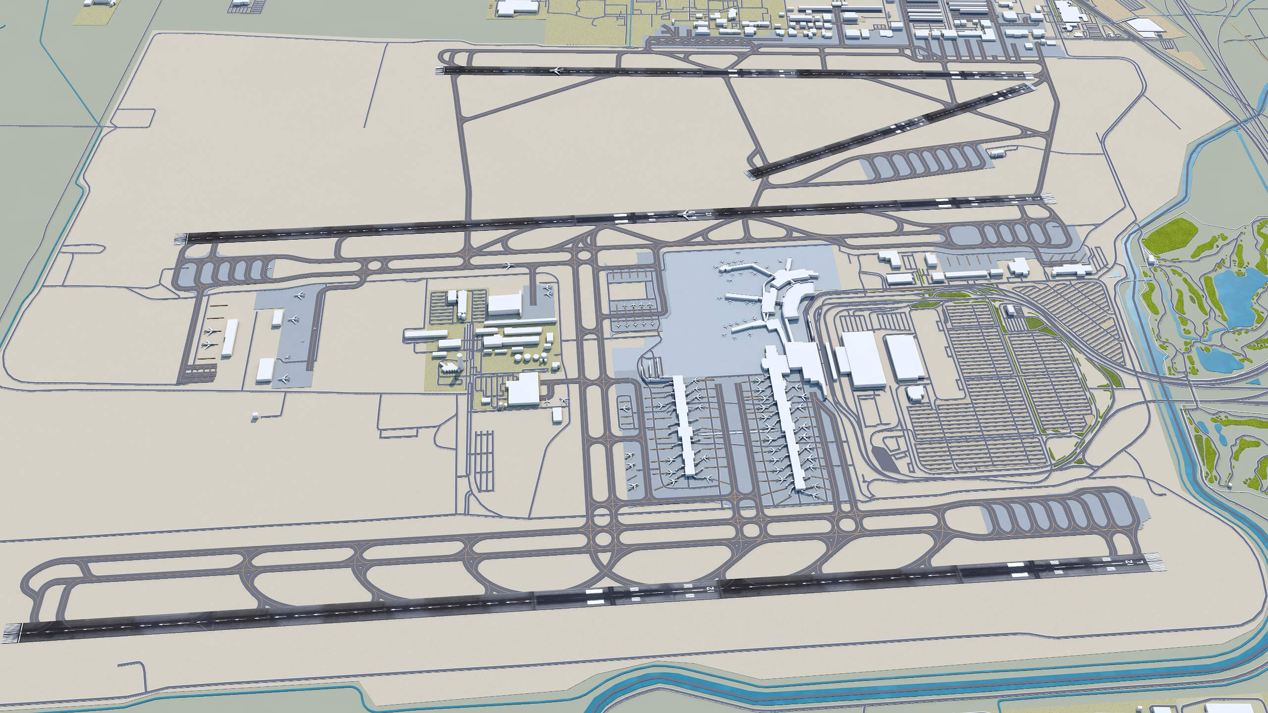 Salt Lake City Airport - 3D Model by 3dstudio