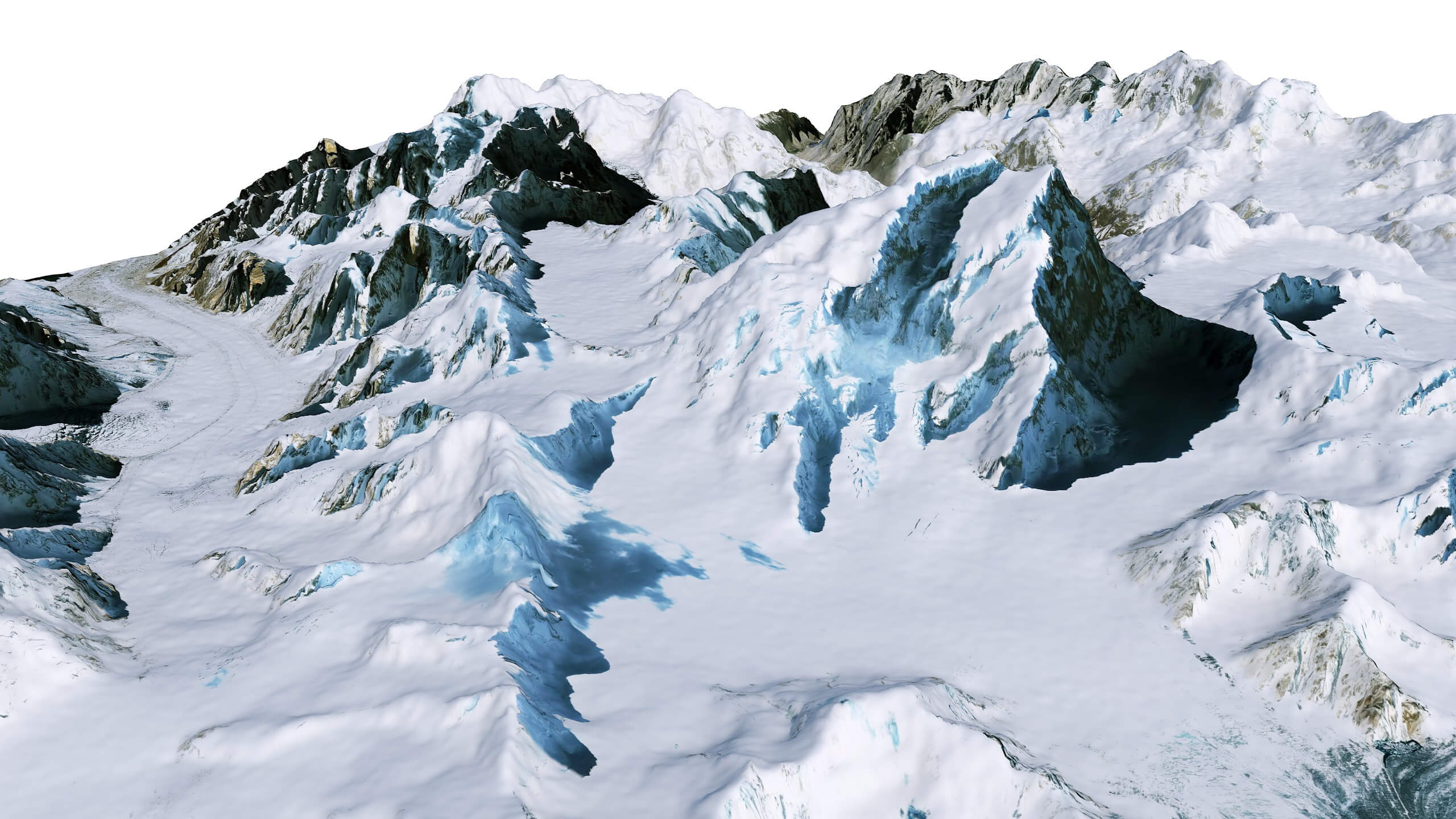 Saltoro Kangri Mountain Pakistan Terrain 3D Model by 3dstudio