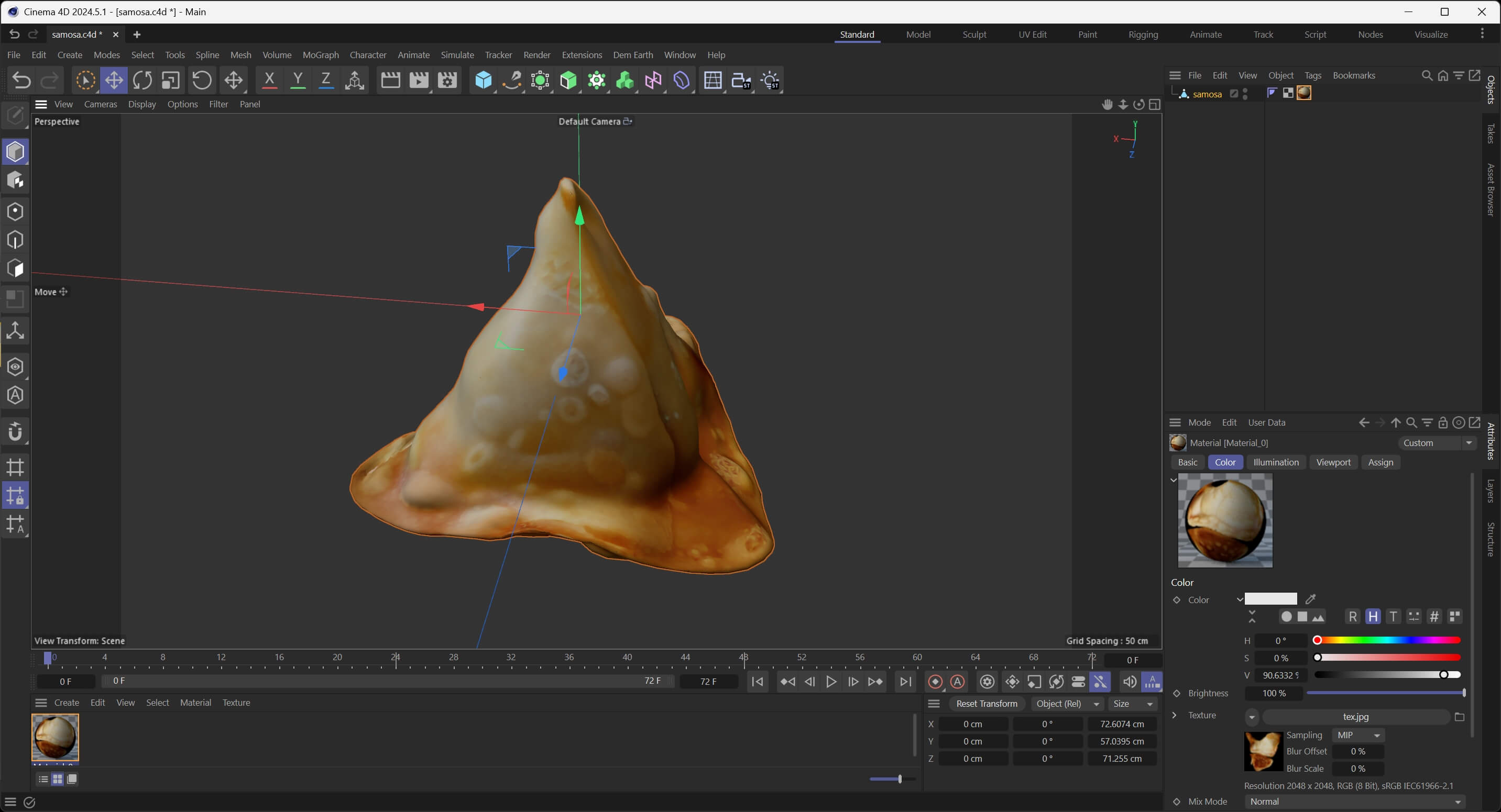 Samosa 3D Model by 3dstudio