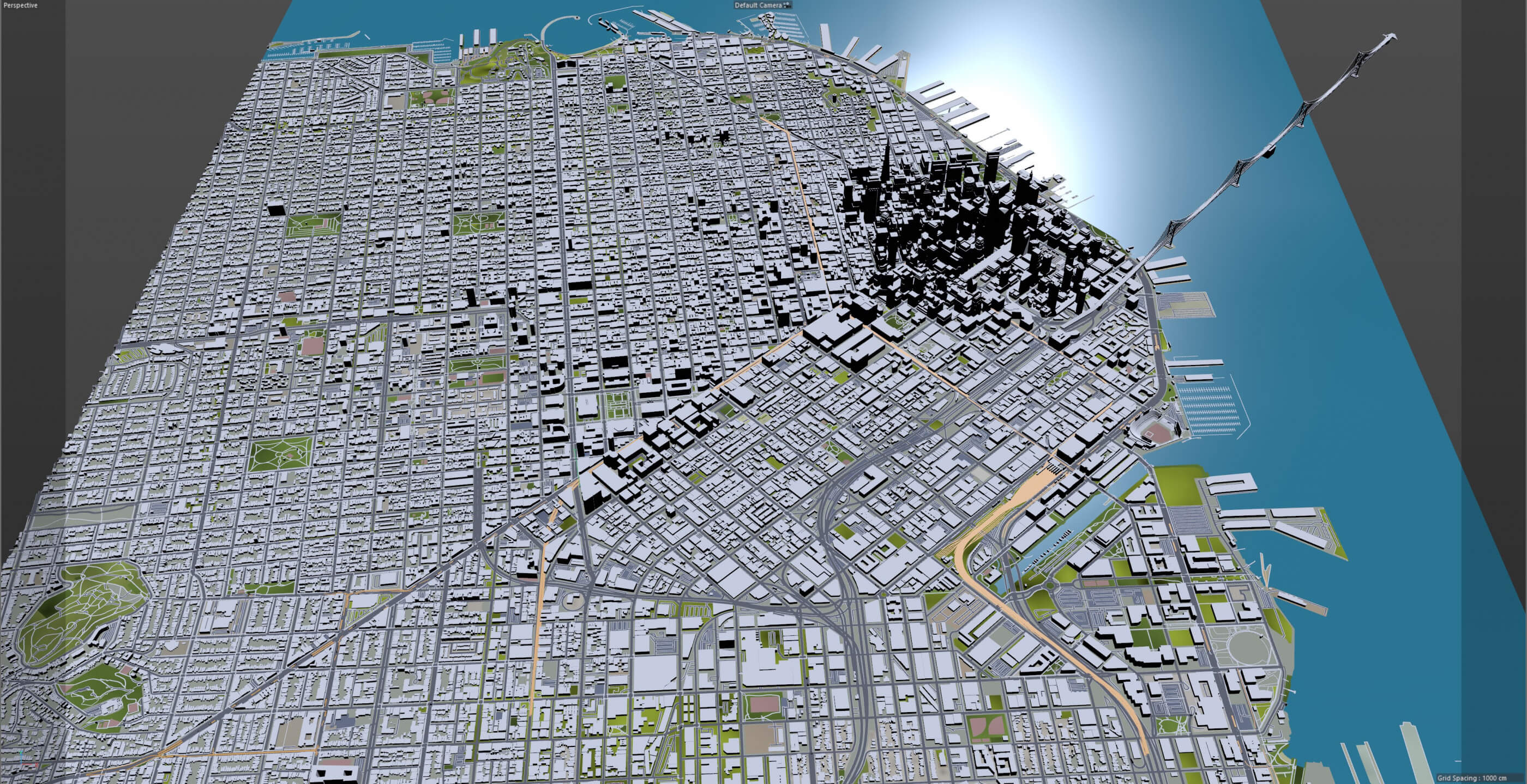 San Francisco Downtown California USA 8km - 3D Model by 3dstudio