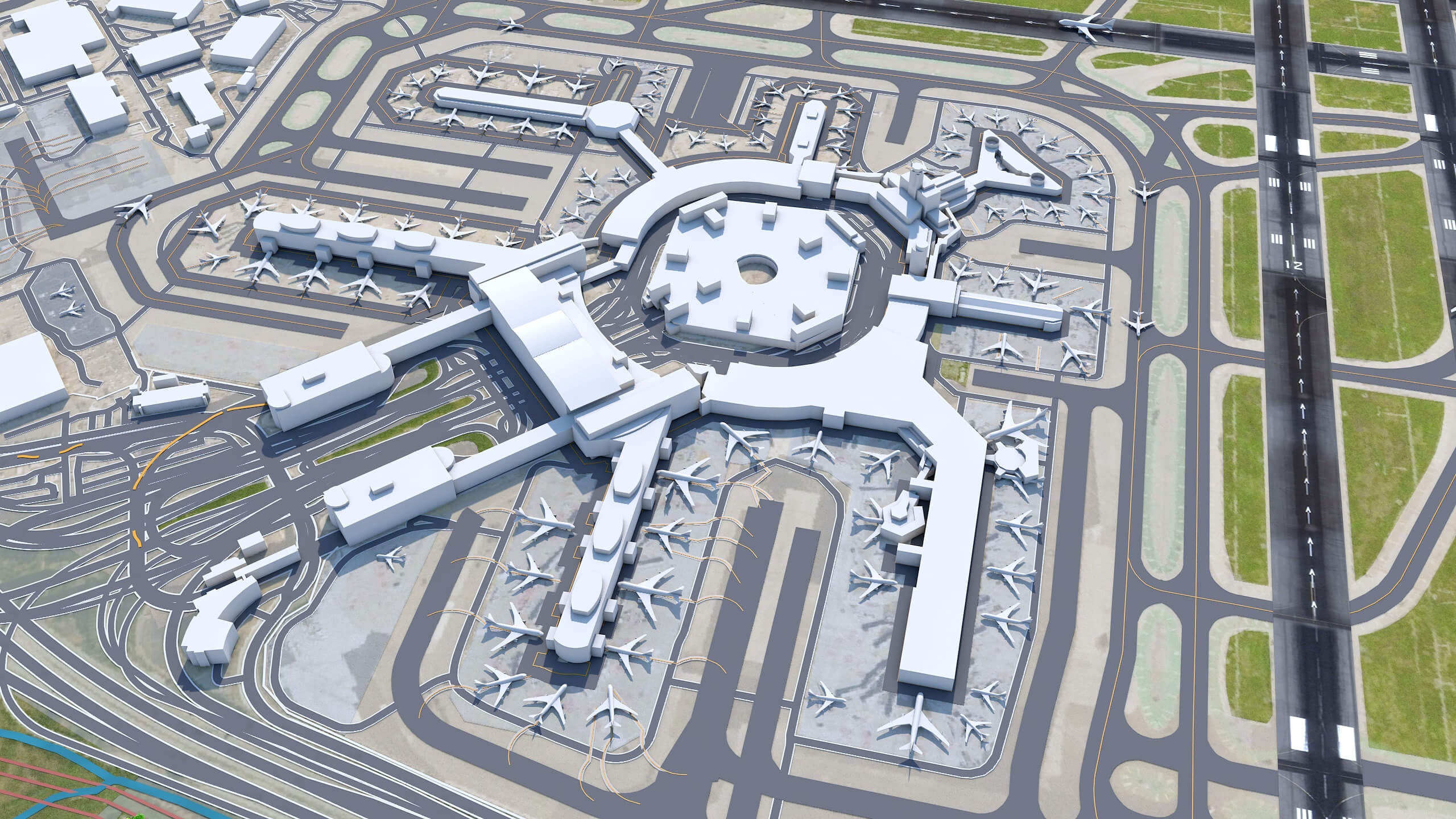 San Francisco International Airport - 3D Model by 3dstudio