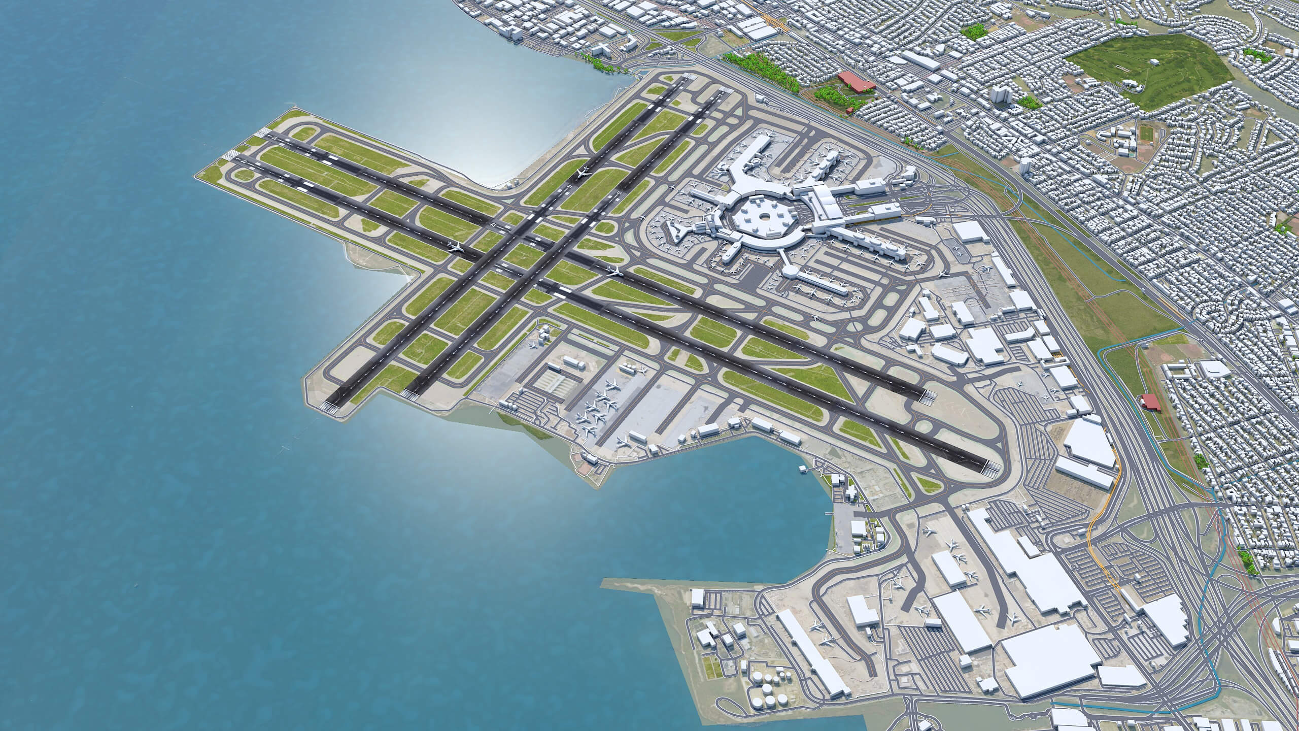 San Francisco International Airport - 3D Model by 3dstudio