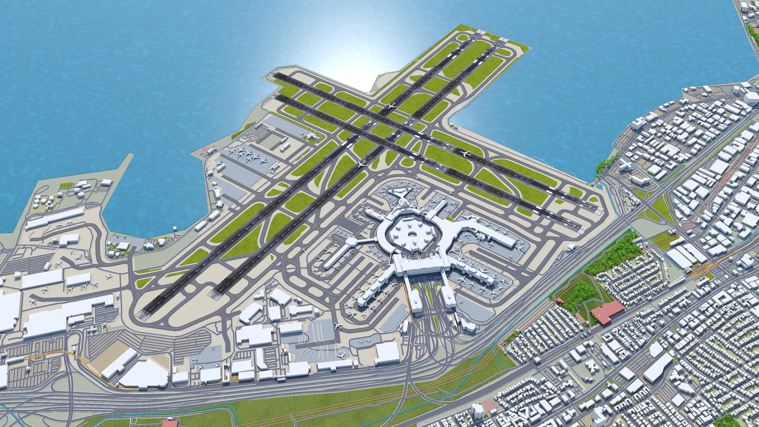 San Francisco International Airport - 3D Model by 3dstudio