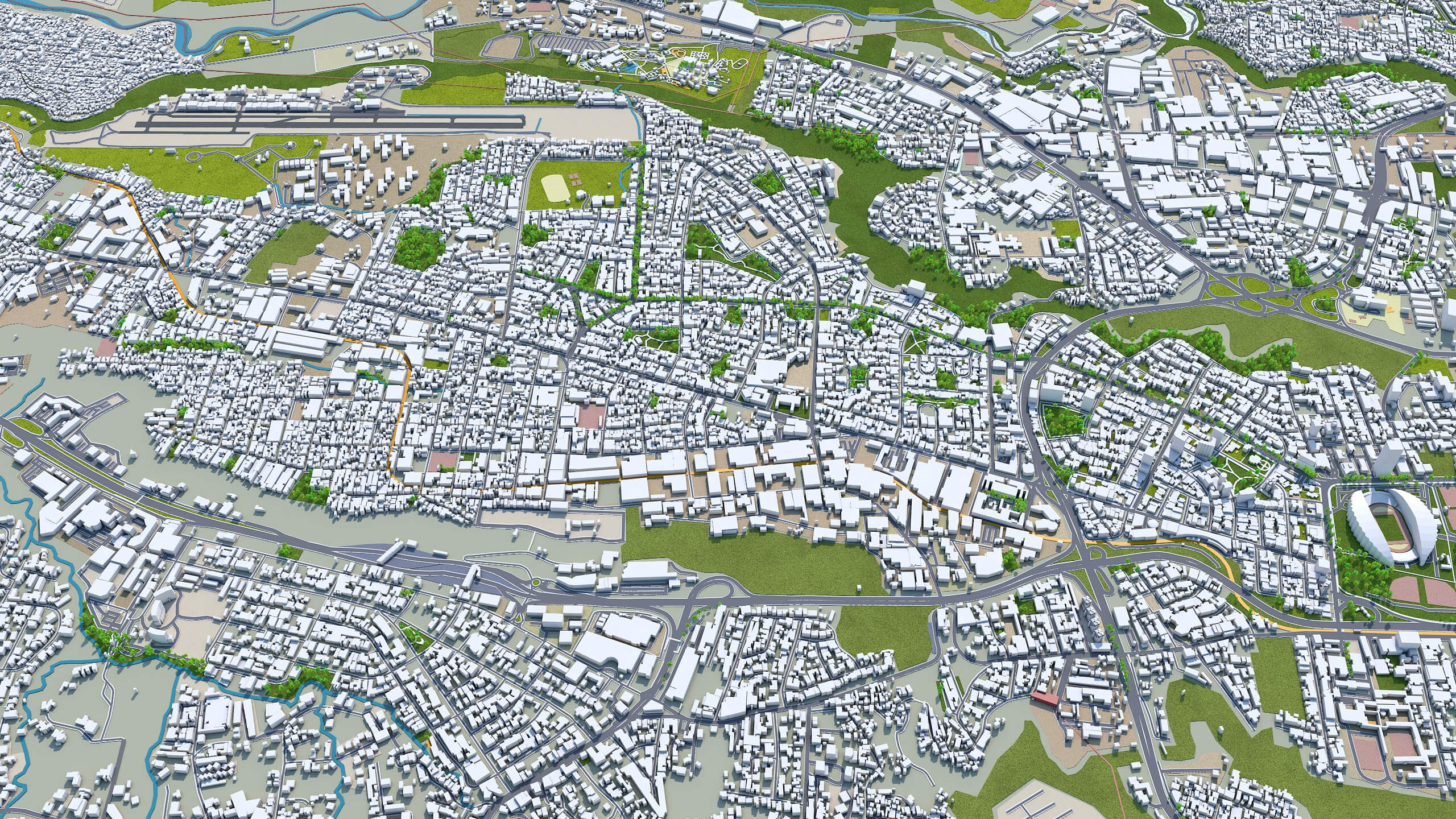 San Jose Costa Rica 3D Model 30km by 3dstudio