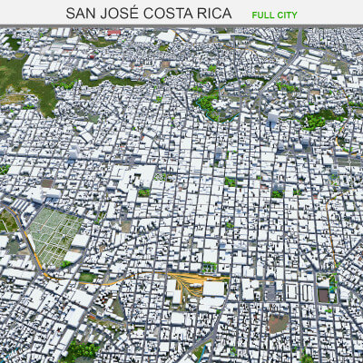 San Jose Costa Rica 3D Model 30km by 3dstudio