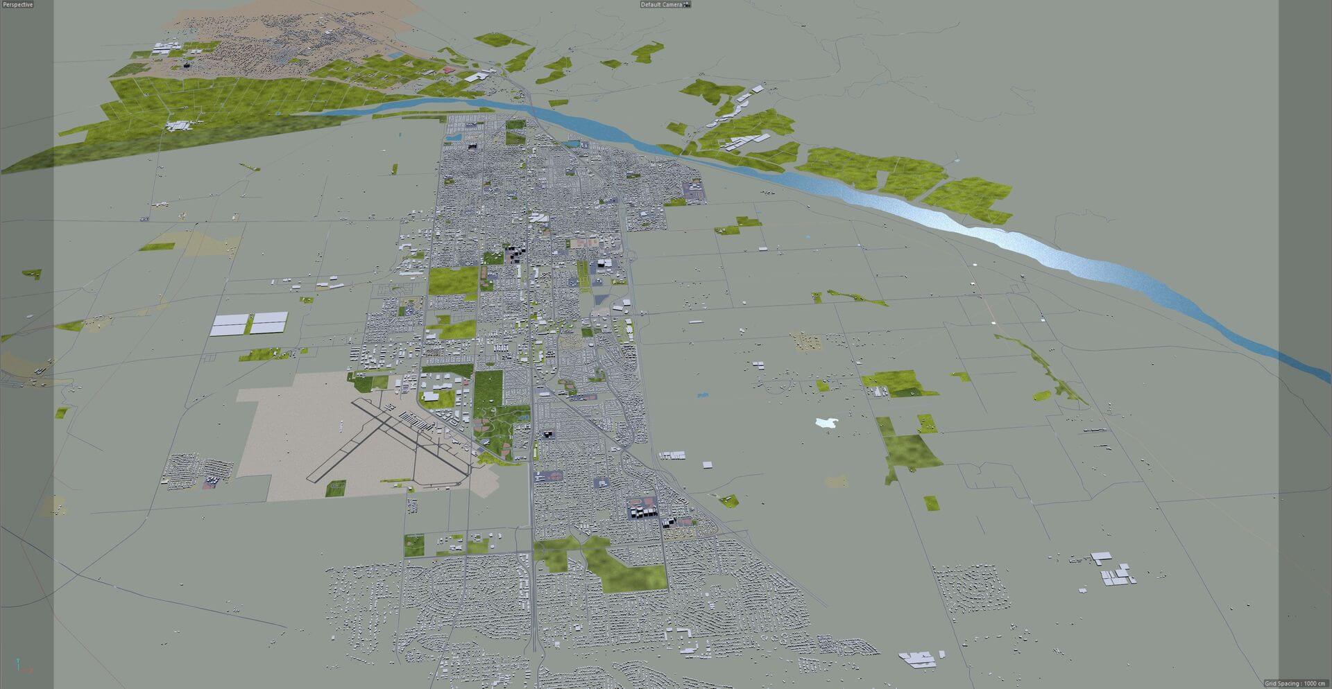 Santa Maria, California USA 20km - 3D Model by 3dstudio