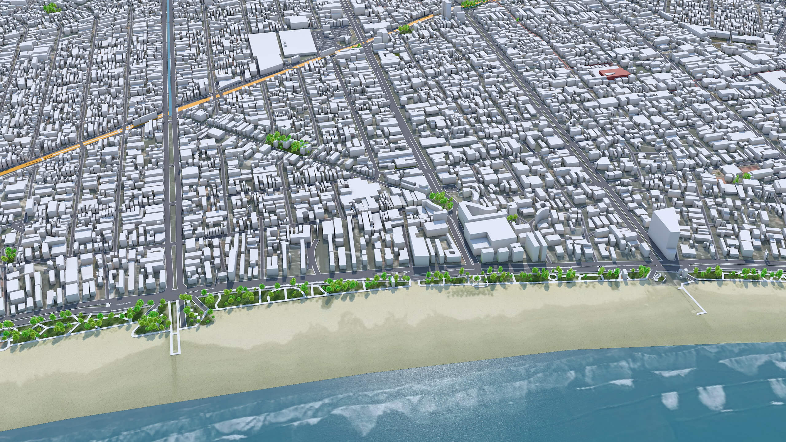Santos City Brazil 3D Model 30km by 3dstudio