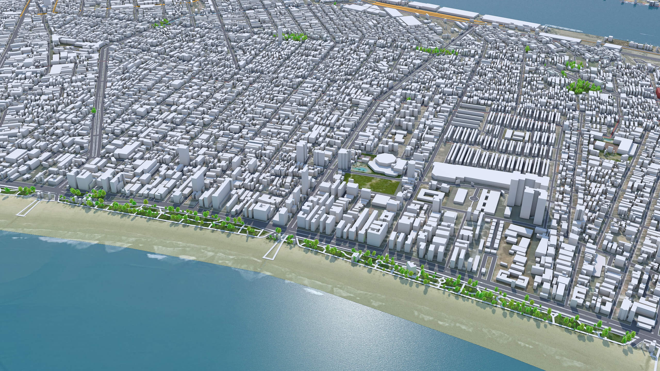 Santos City Brazil 3D Model 30km by 3dstudio