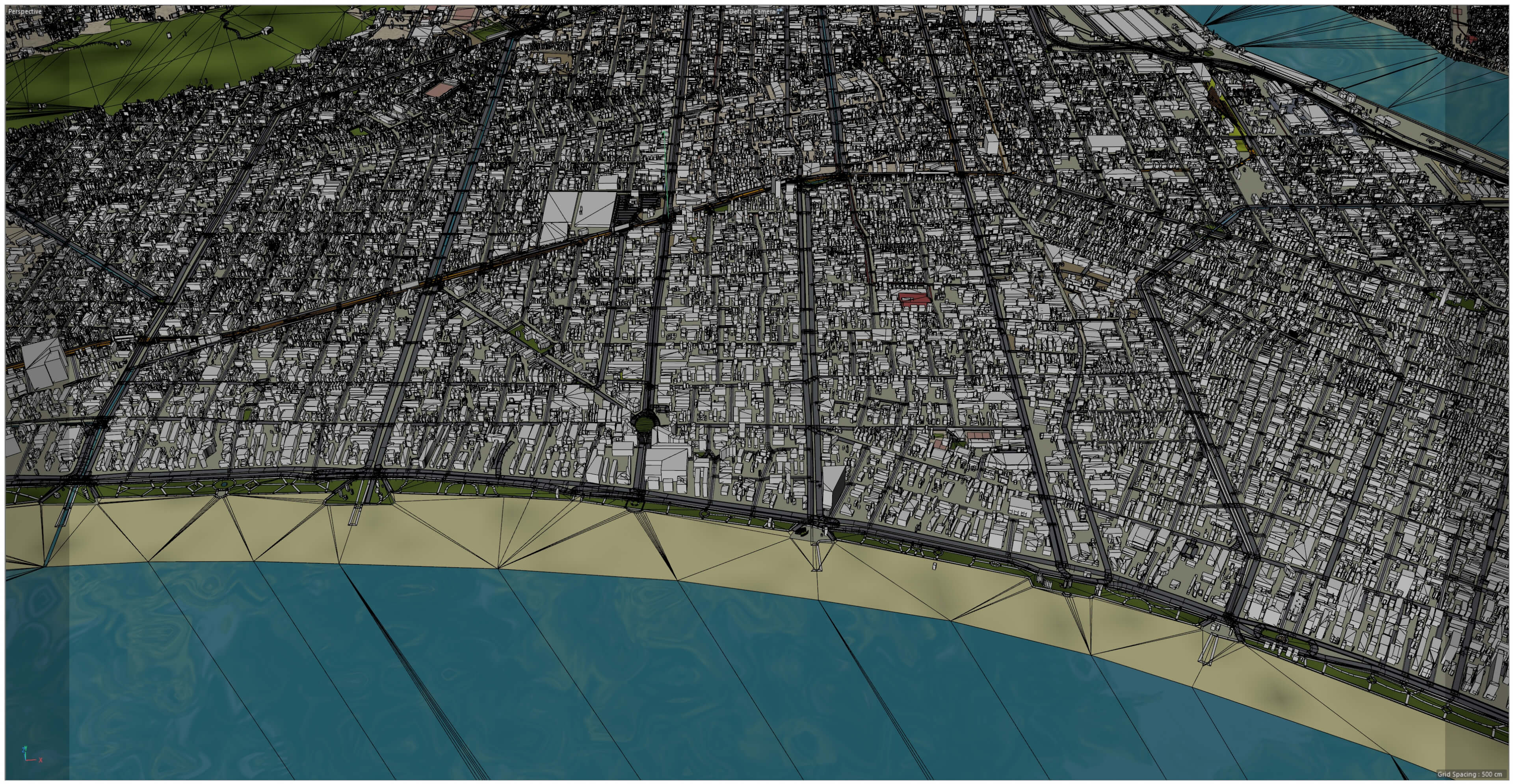 Santos City Brazil 3D Model 30km by 3dstudio