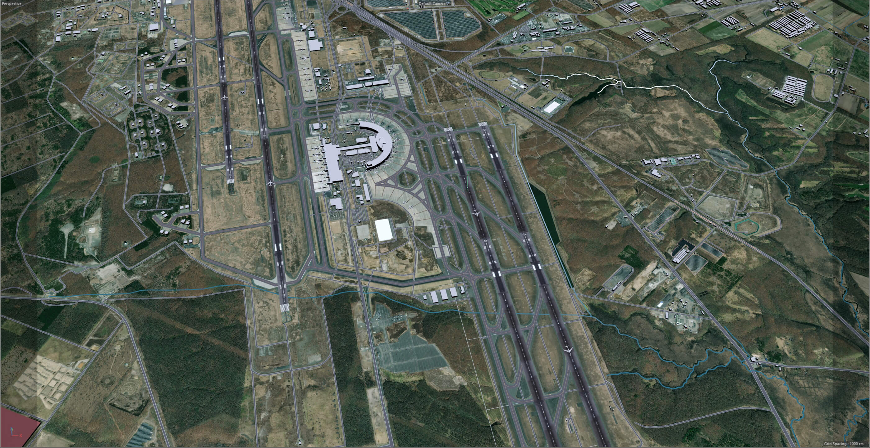 Sapporo New Chitose Airport 3D Model 12km by 3dstudio