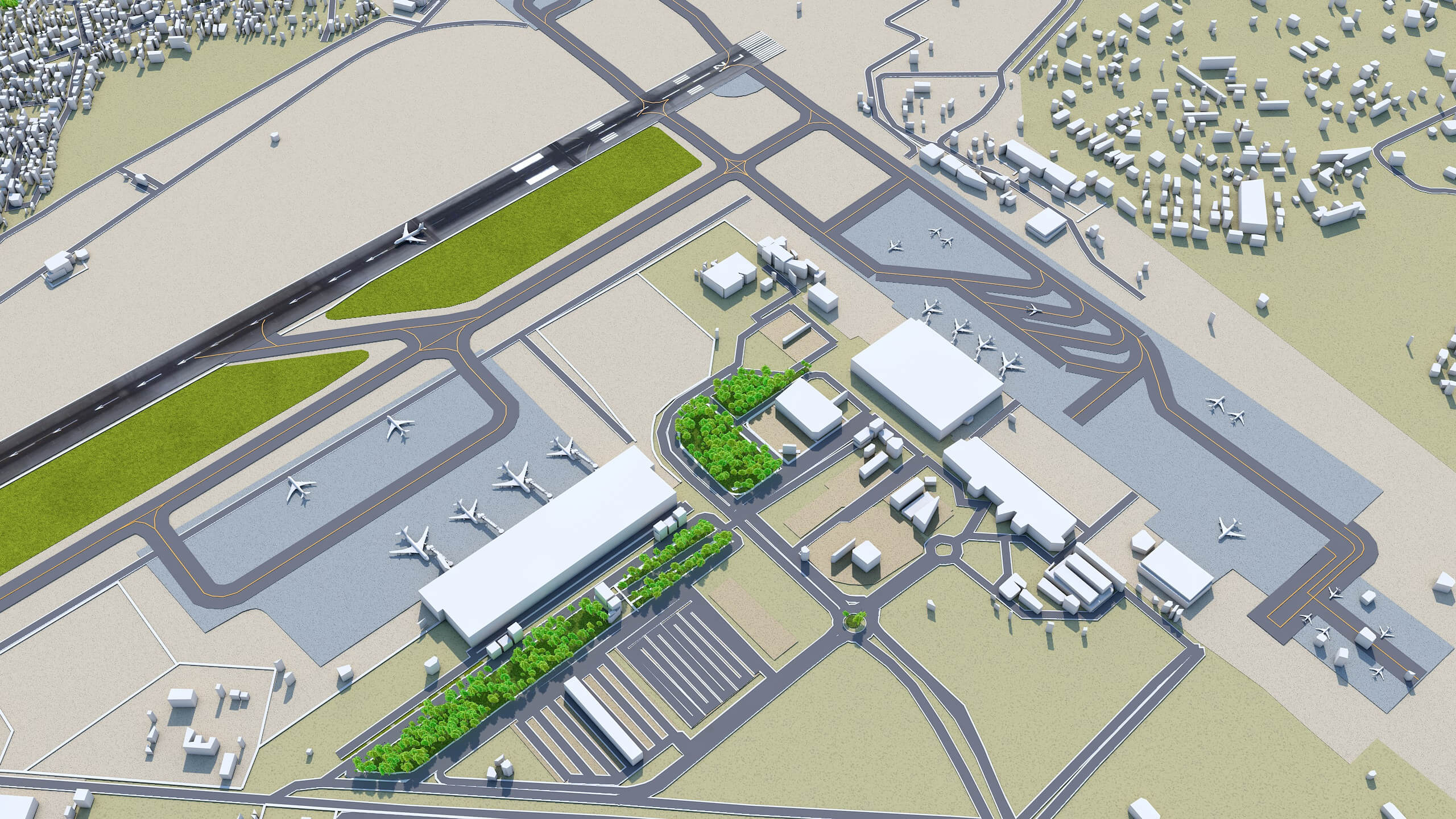 Sardar Vallabhbhai Patel International Airport Ahmedabad 10K - 3D Model ...