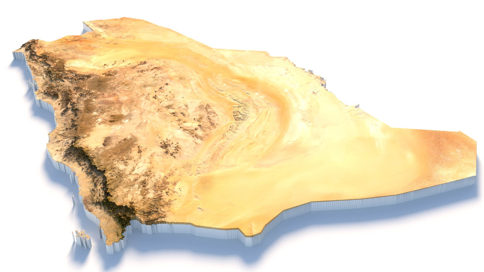 Saudi Arabia Terrain Map - 3D Model by 3dstudio
