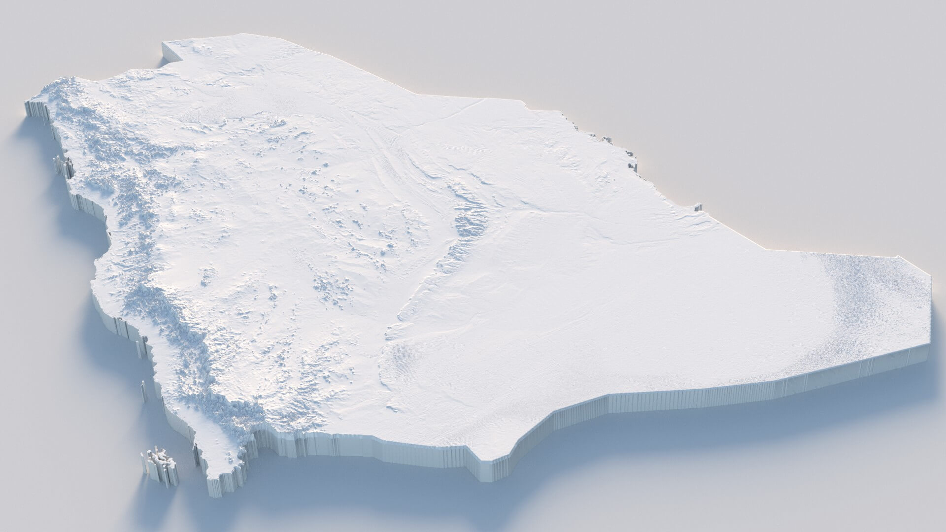 Saudi Arabia Terrain Map - 3D Model by 3dstudio