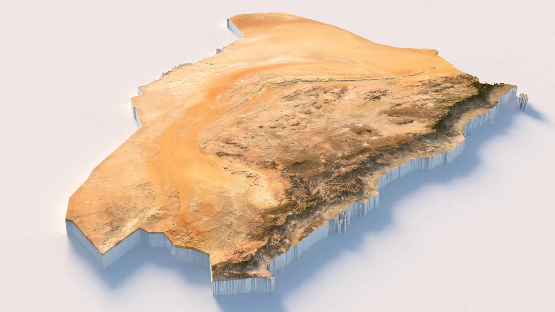Saudi Arabia Terrain Map - 3D Model by 3dstudio