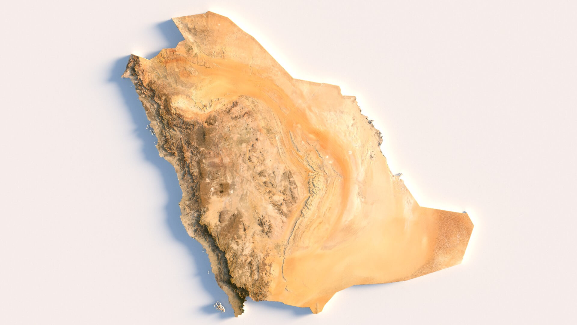 Saudi Arabia Terrain Map - 3D Model by 3dstudio