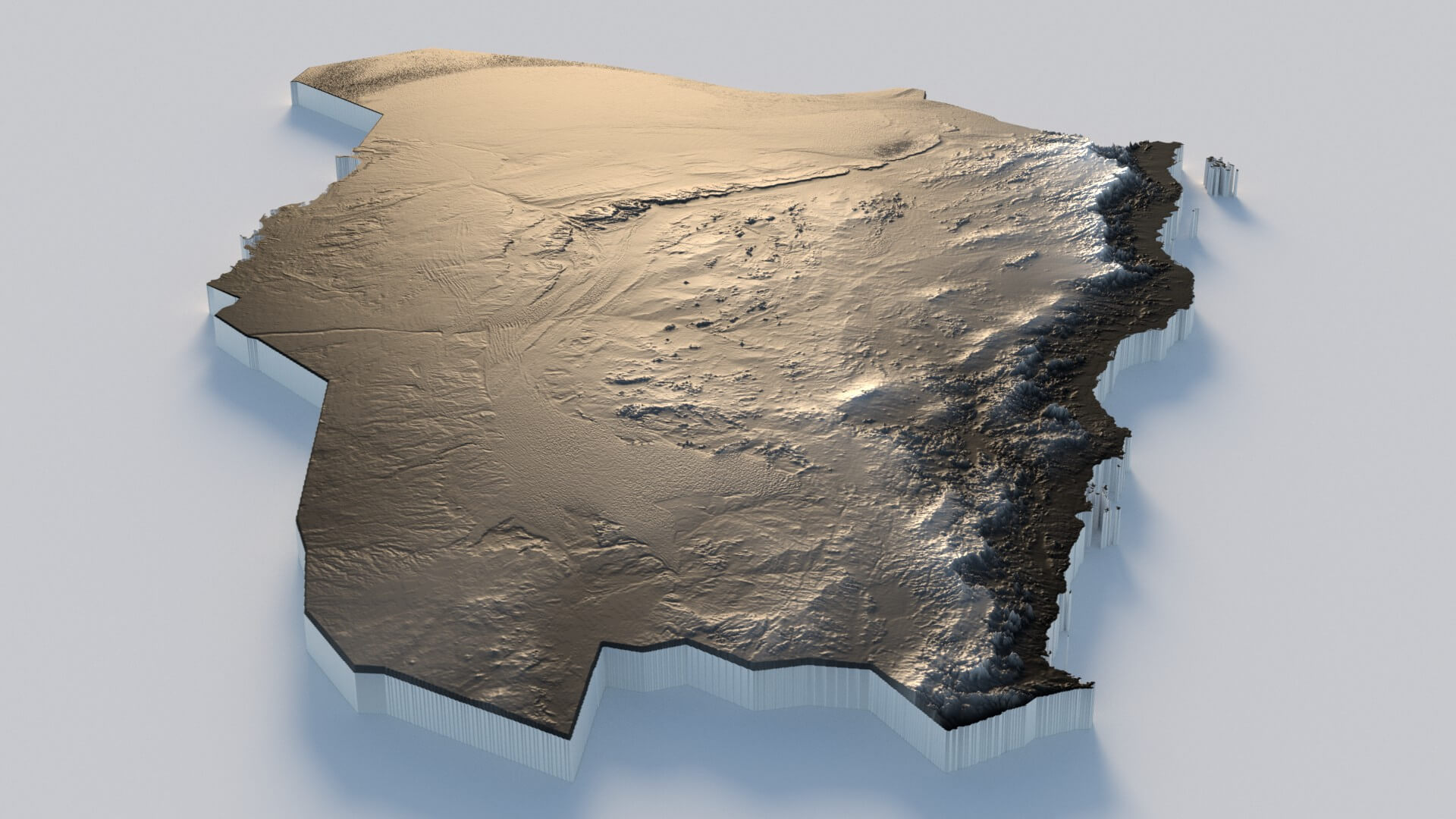 Saudi Arabia Terrain Map - 3D Model by 3dstudio