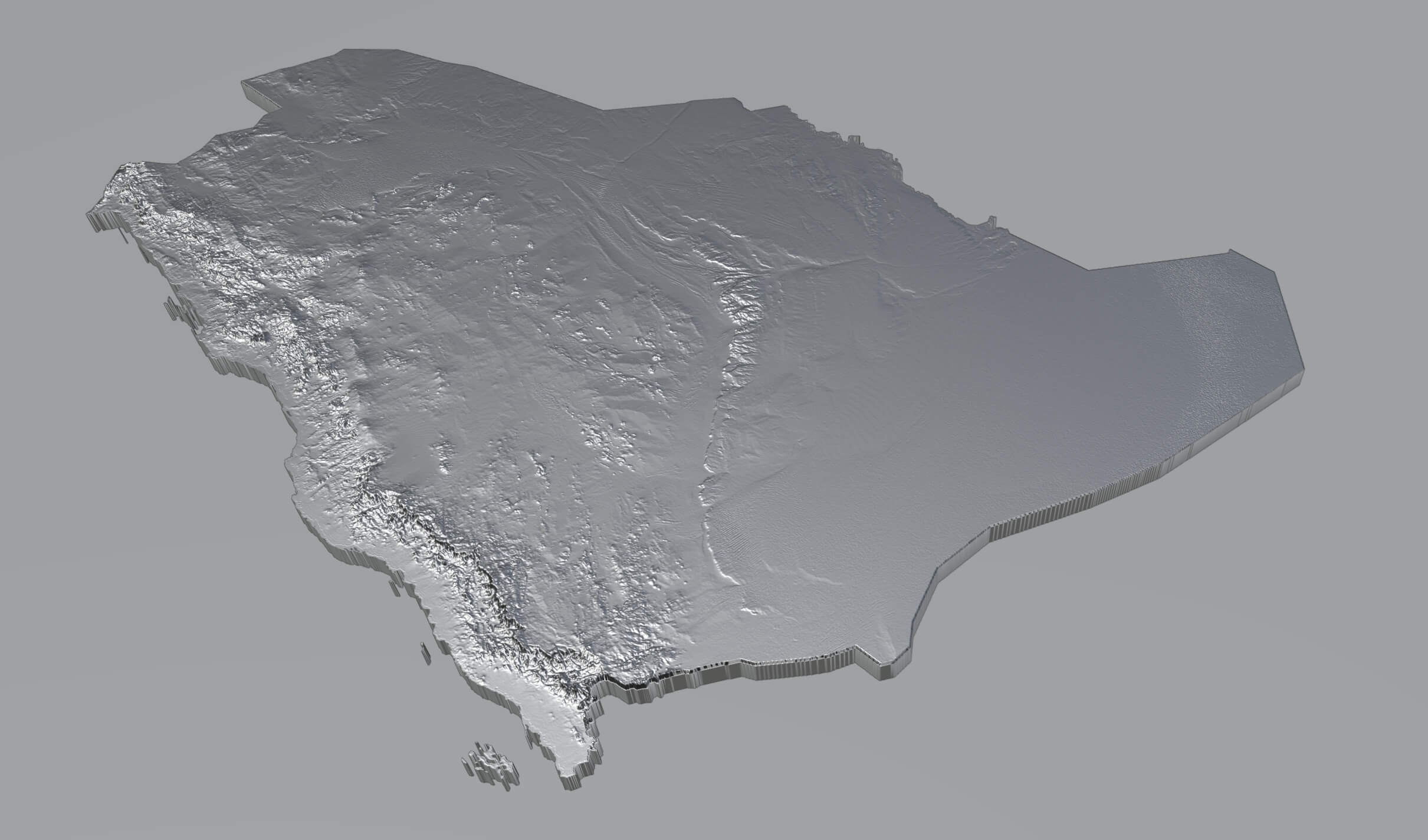 Saudi Arabia Terrain Map - 3D Model by 3dstudio