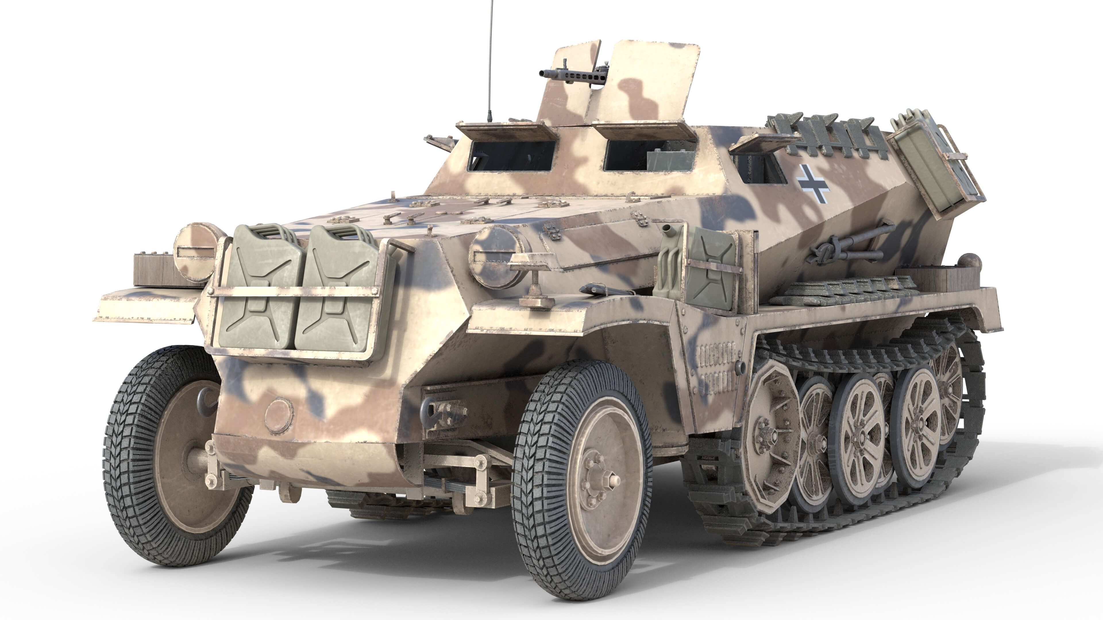 SD.KFZ 250 Half Track Armored Personnel Carrier - 3D Model by 3dstudio