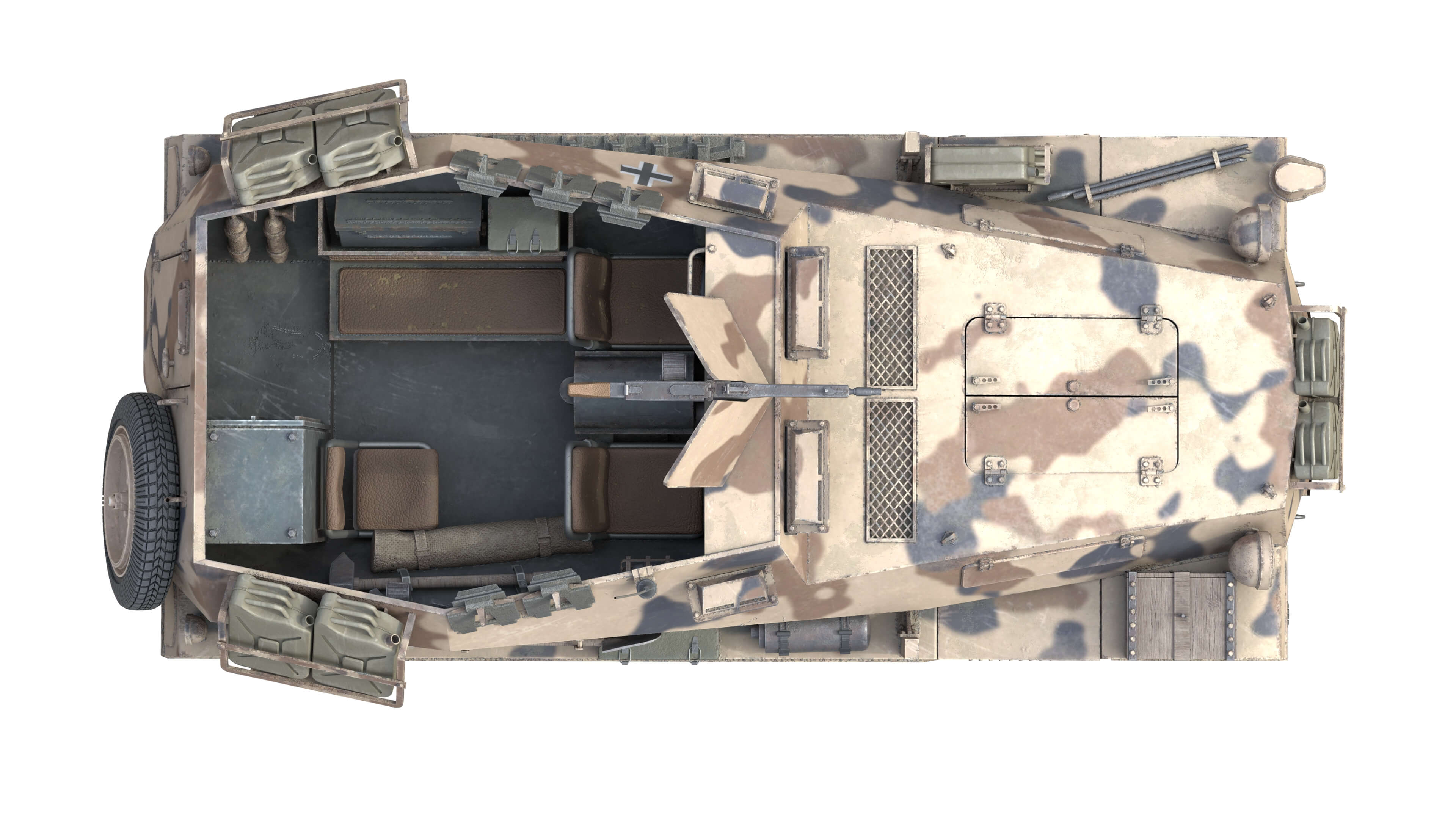 SD.KFZ 250 Half Track Armored Personnel Carrier - 3D Model by 3dstudio