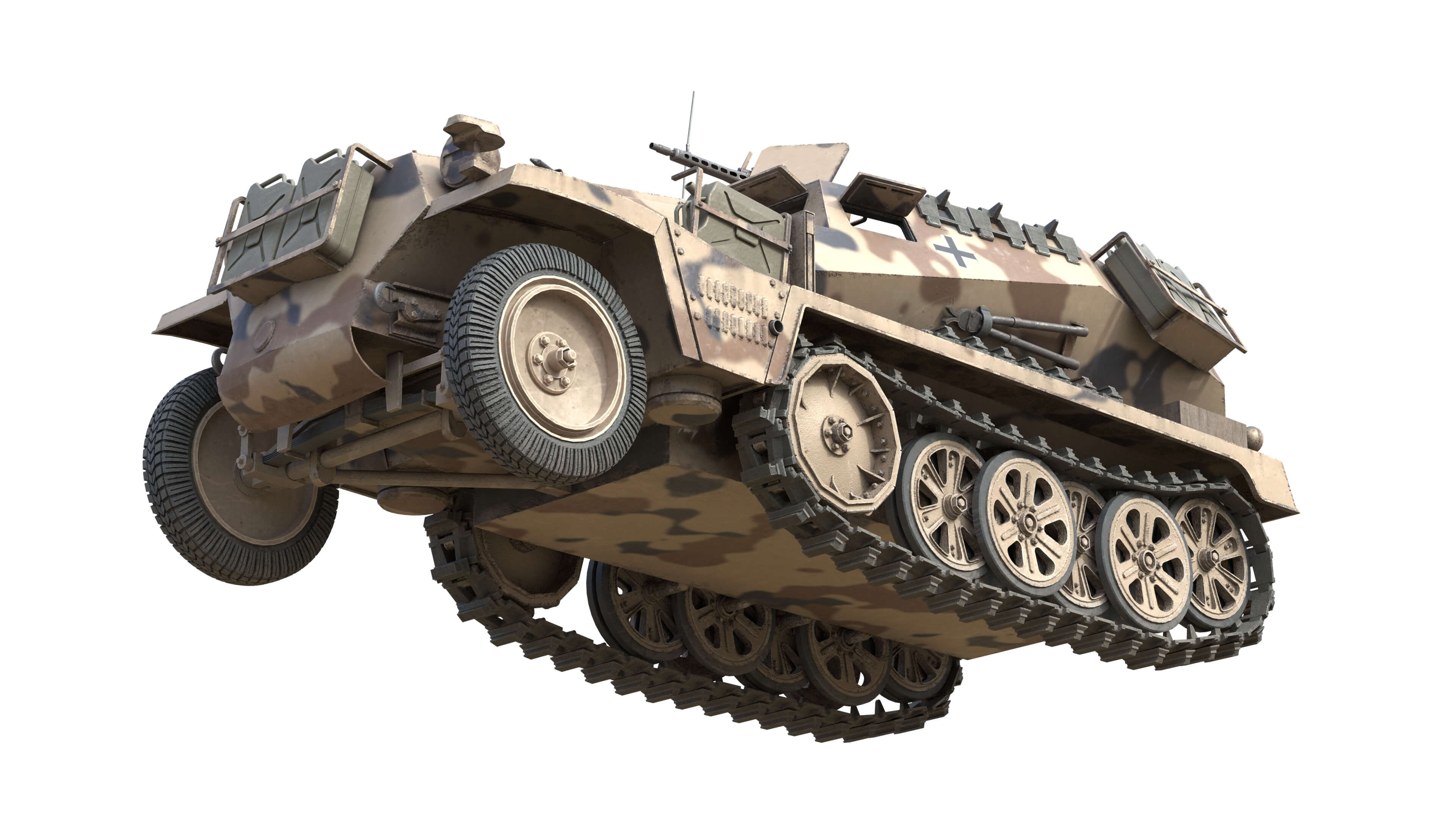 SD.KFZ 250 Half Track Armored Personnel Carrier - 3D Model by 3dstudio