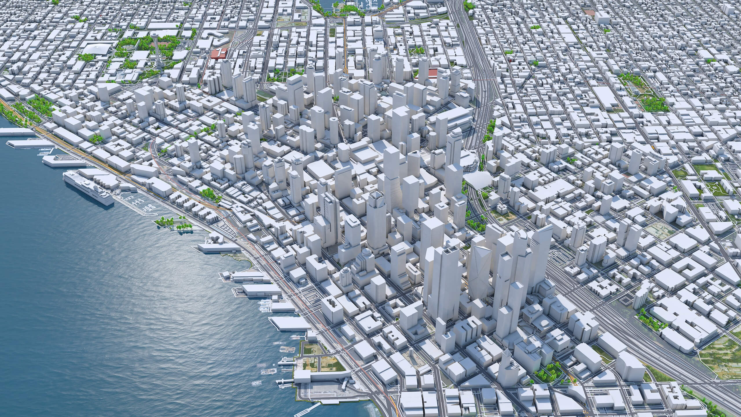 Seattle Downtown Washington USA 8km - 3D Model by 3dstudio