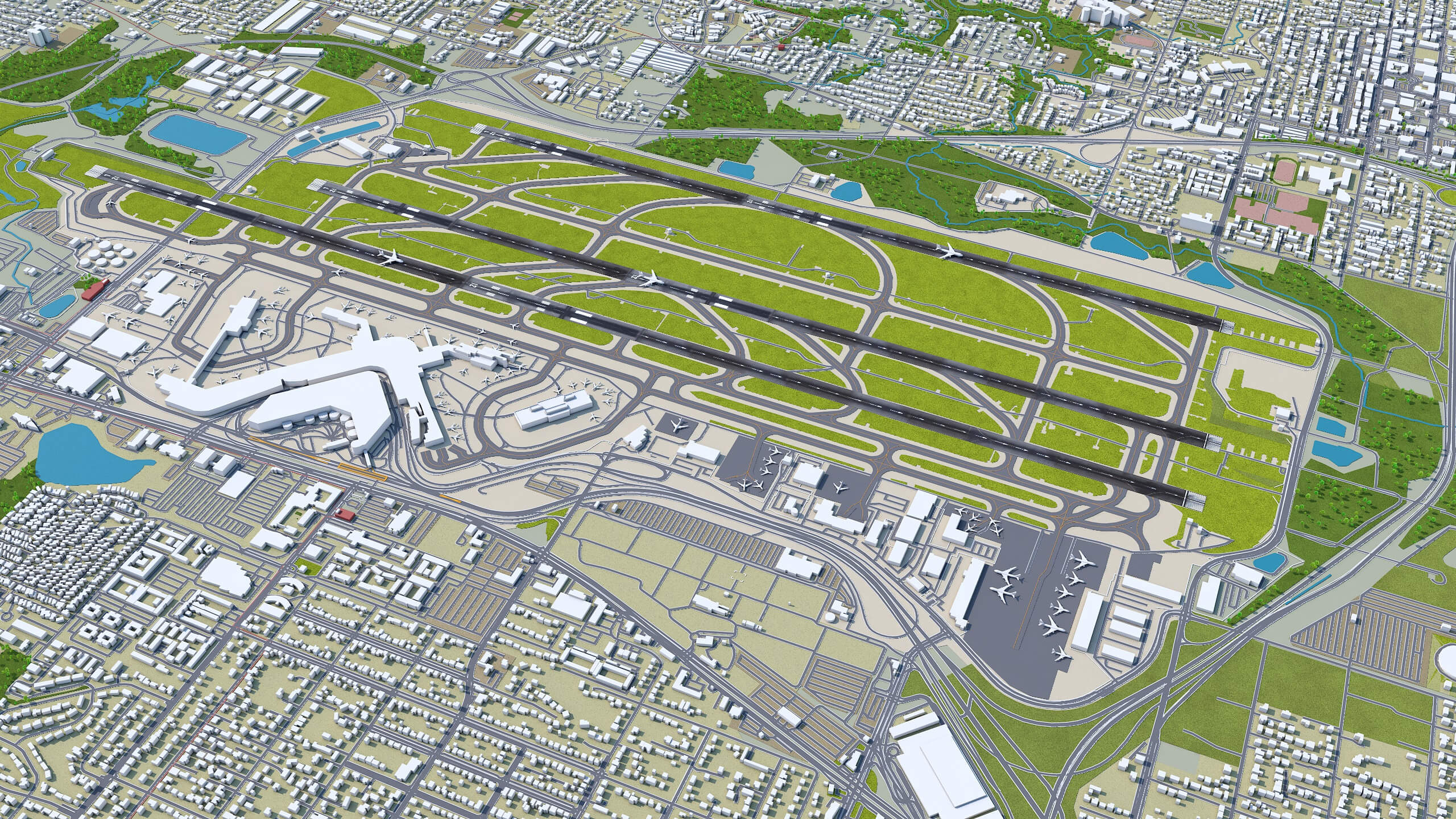 Seattle Tacoma Airport - 3D Model by 3dstudio