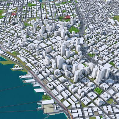 Seattle Washington 55km - 3D Model by 3dstudio