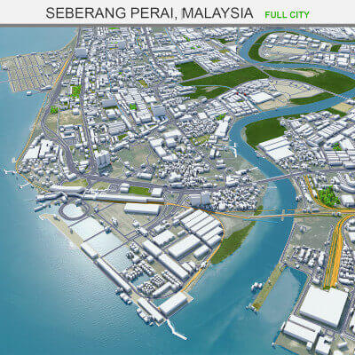 Seberang Perai, Malaysia 30km - 3D Model by 3dstudio