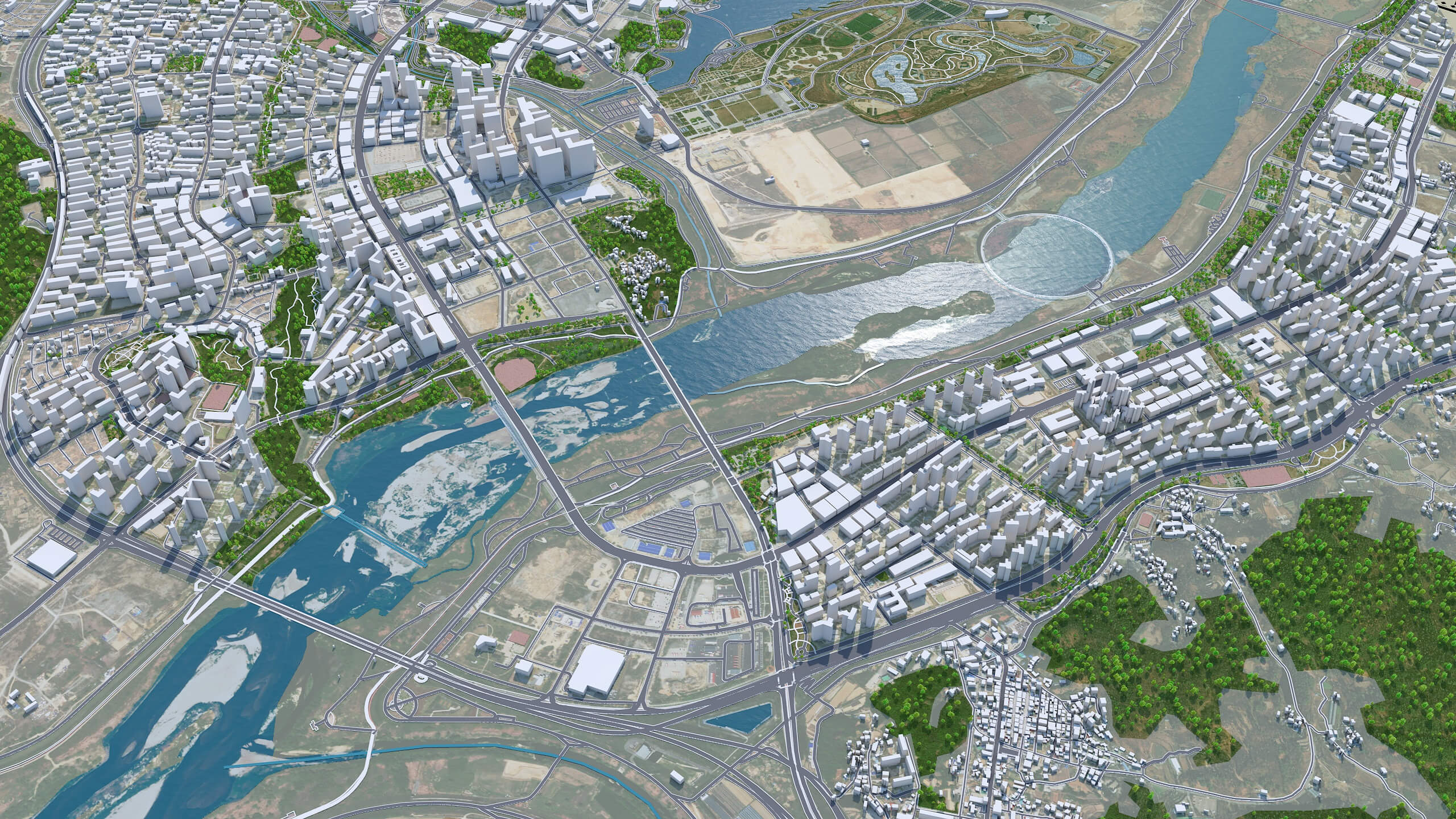 Sejong Downtown South Korea 8km - 3D Model by 3dstudio