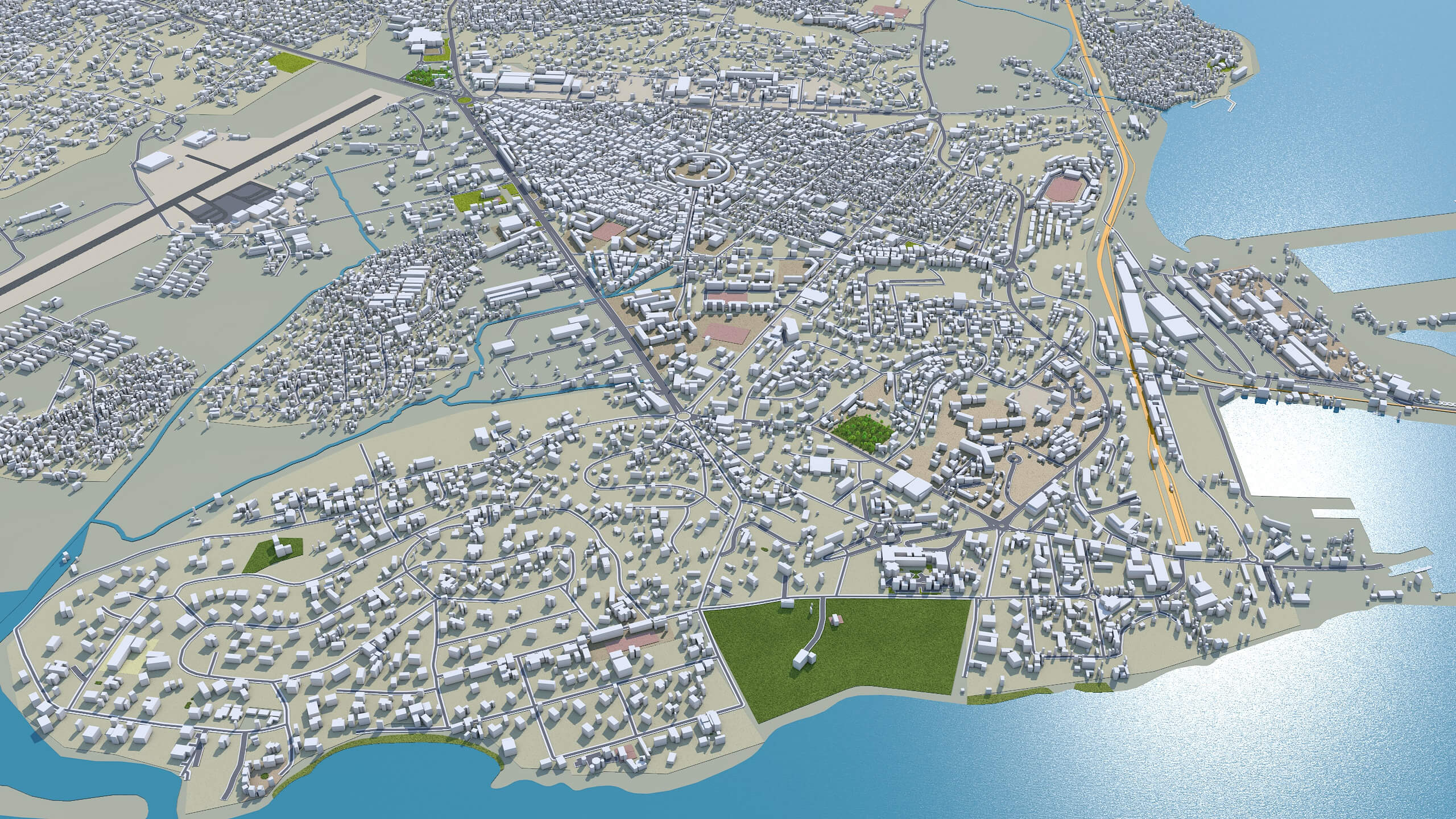 Sekondi City Takoradi Ghana 3D Model 20km by 3dstudio