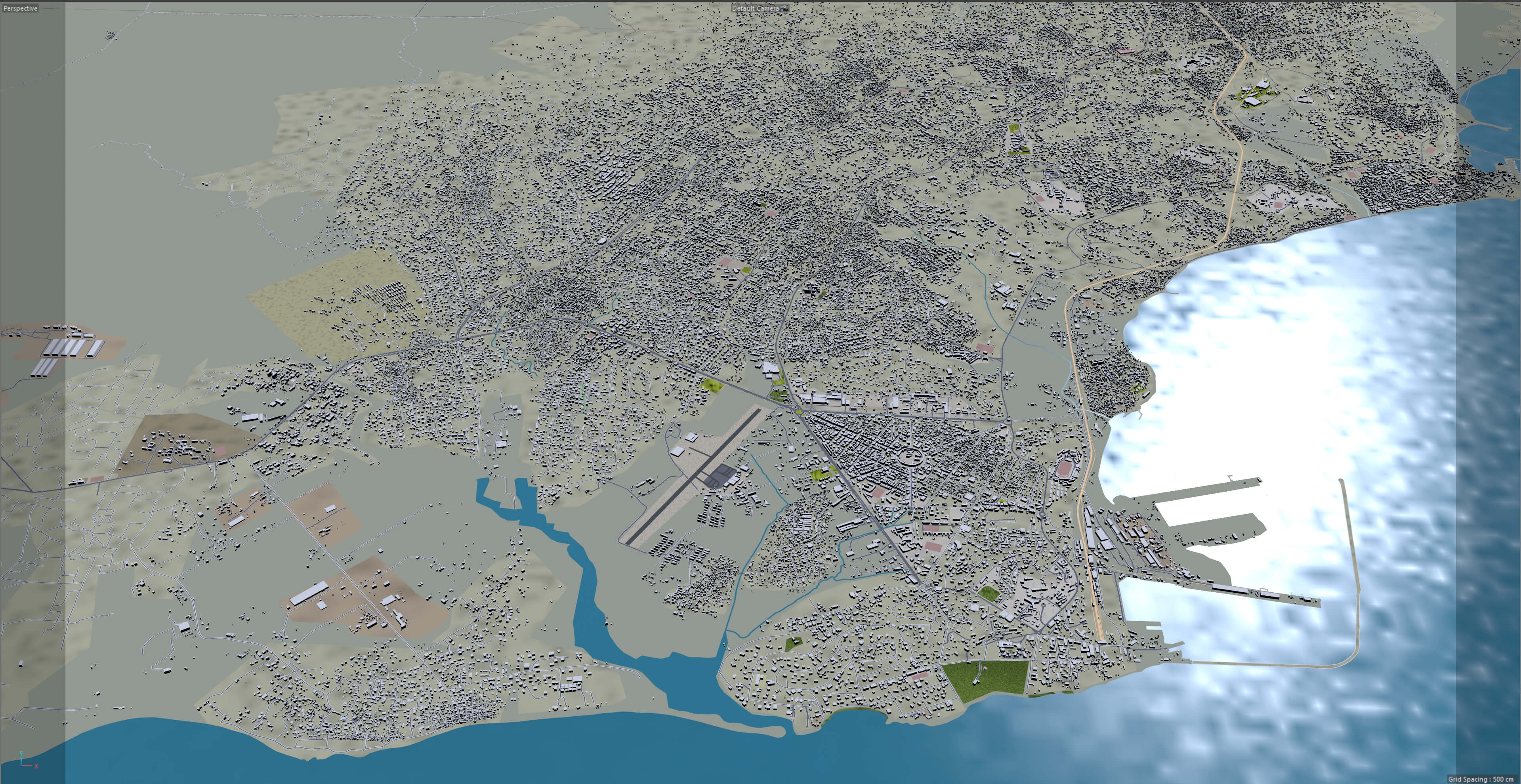 Sekondi City Takoradi Ghana 3D Model 20km by 3dstudio