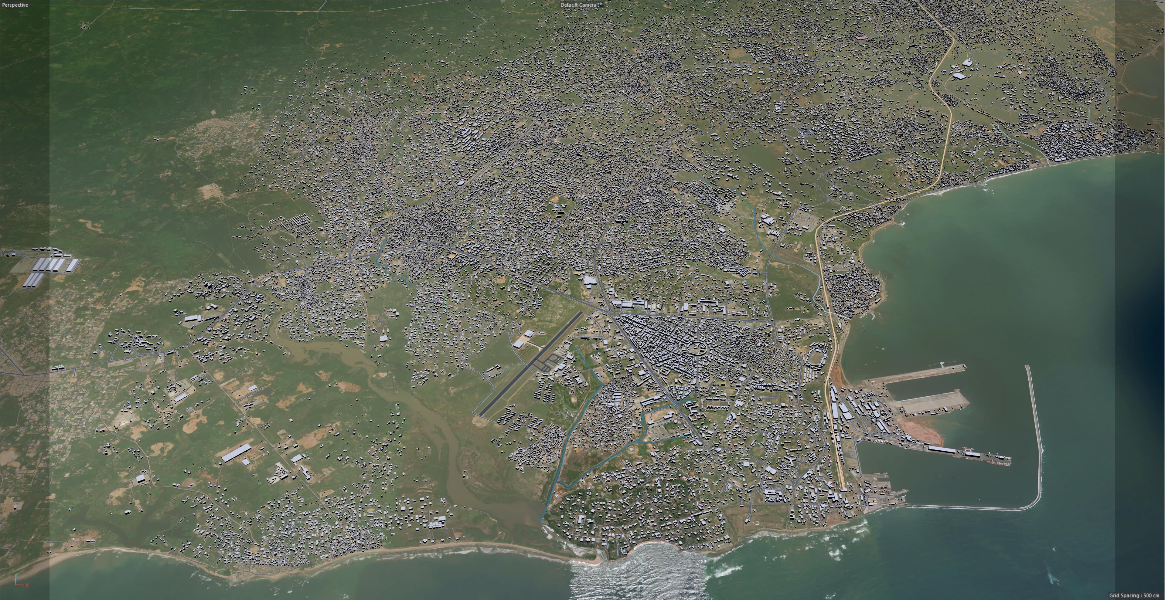 Sekondi City Takoradi Ghana 3D Model 20km by 3dstudio