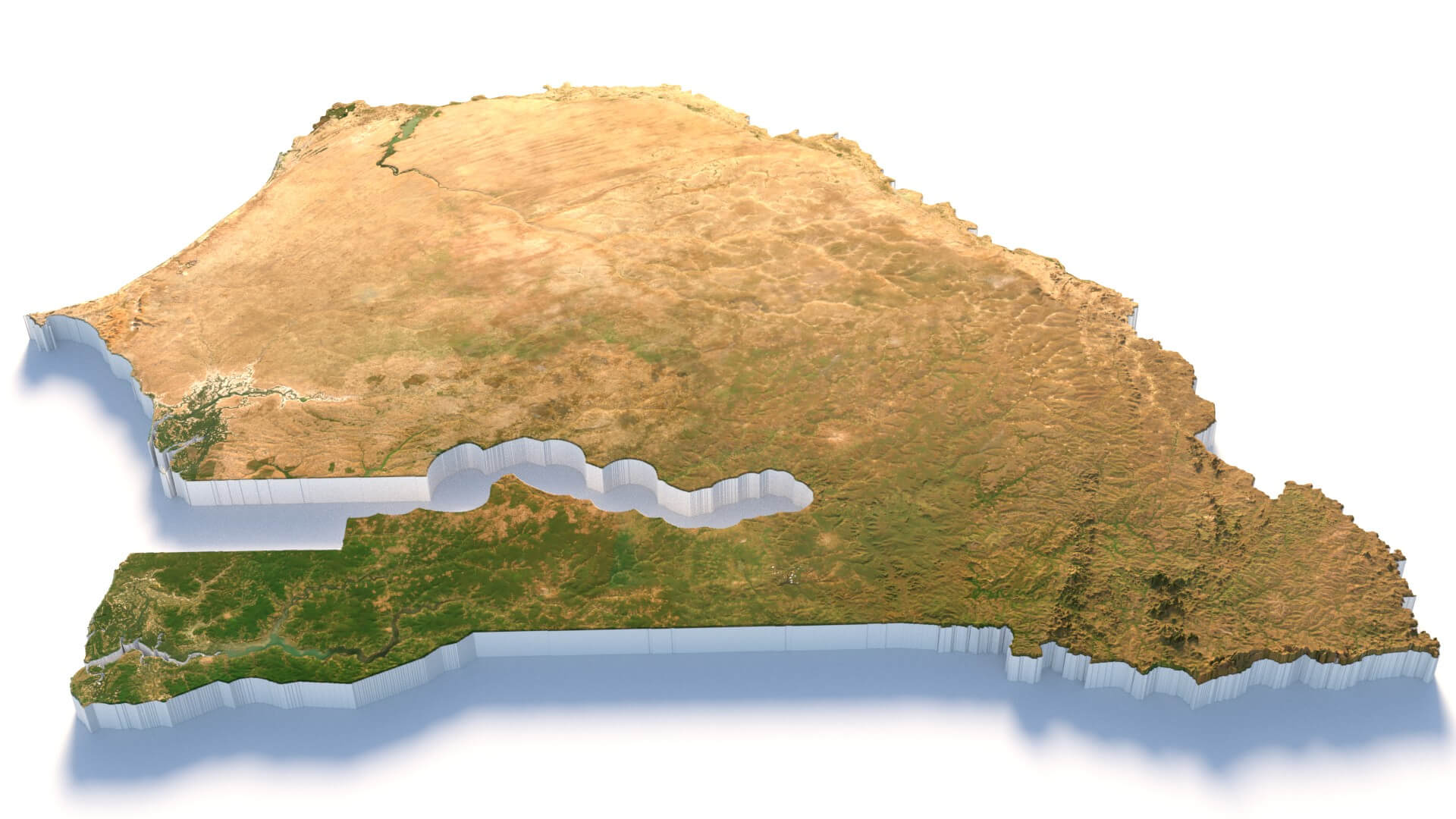 Senegal Terrain Map - 3D Model by 3dstudio