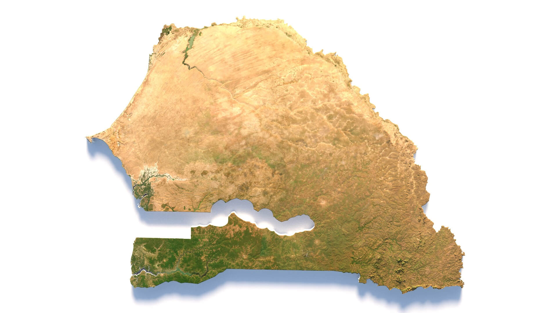Senegal Terrain Map - 3D Model by 3dstudio
