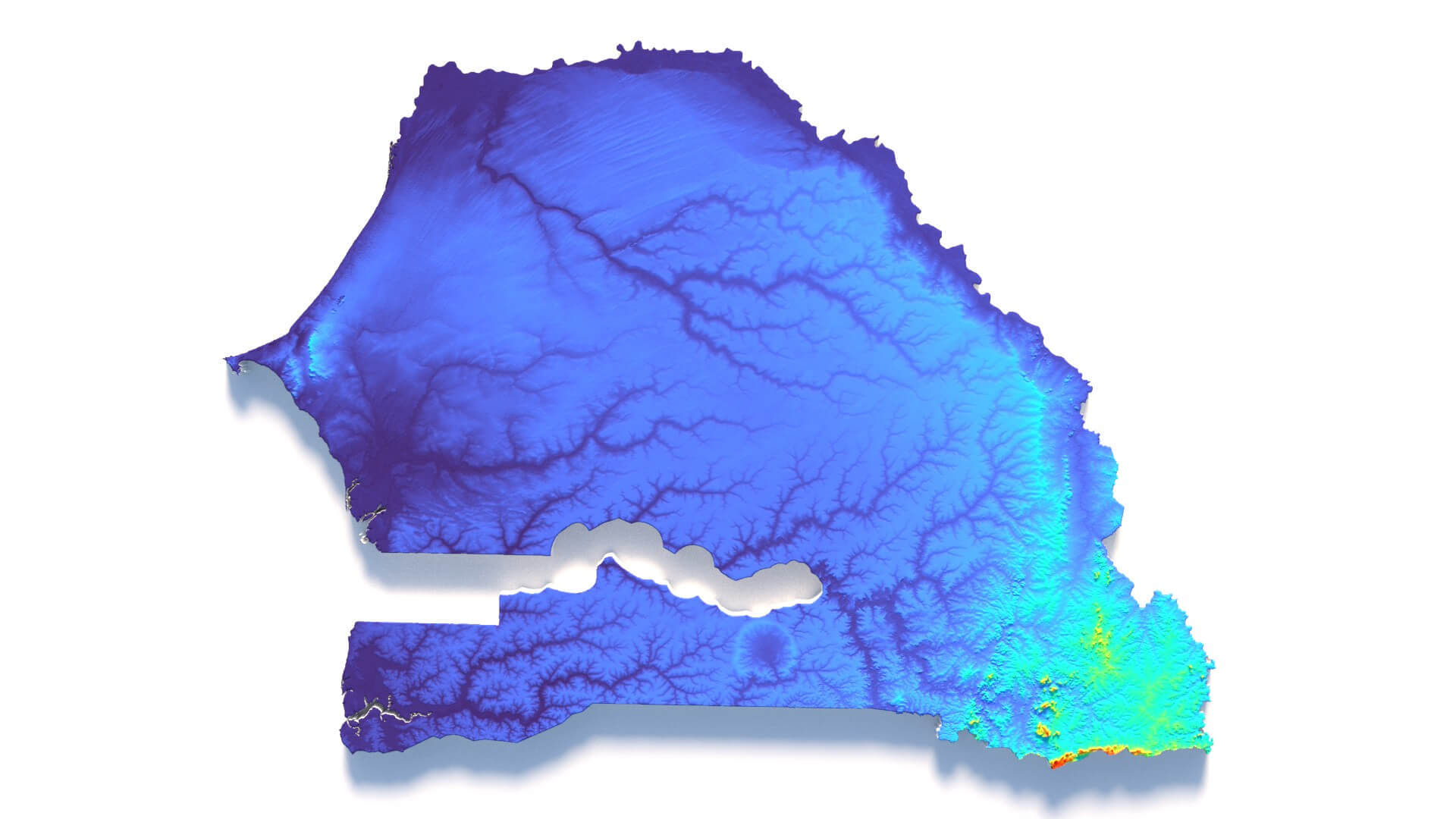 Senegal Terrain Map - 3D Model by 3dstudio