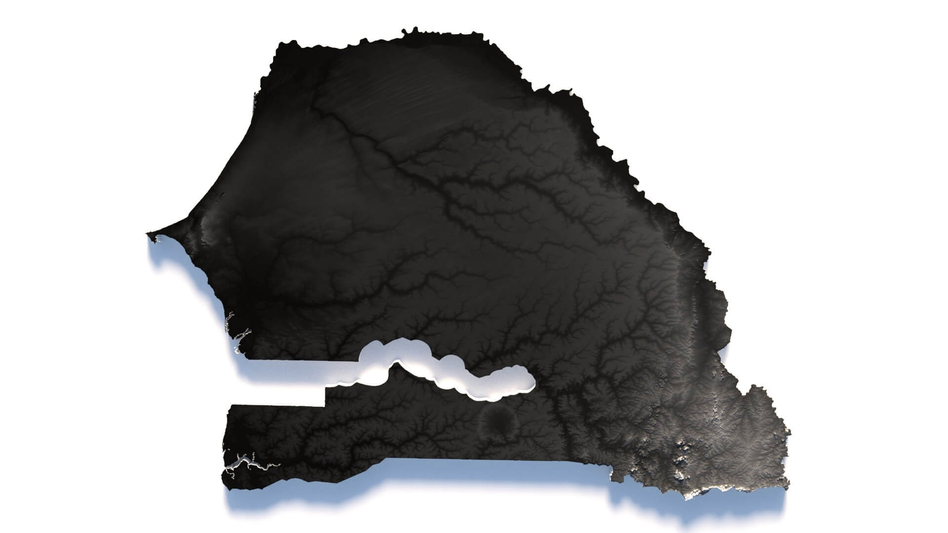 Senegal Terrain Map - 3D Model by 3dstudio